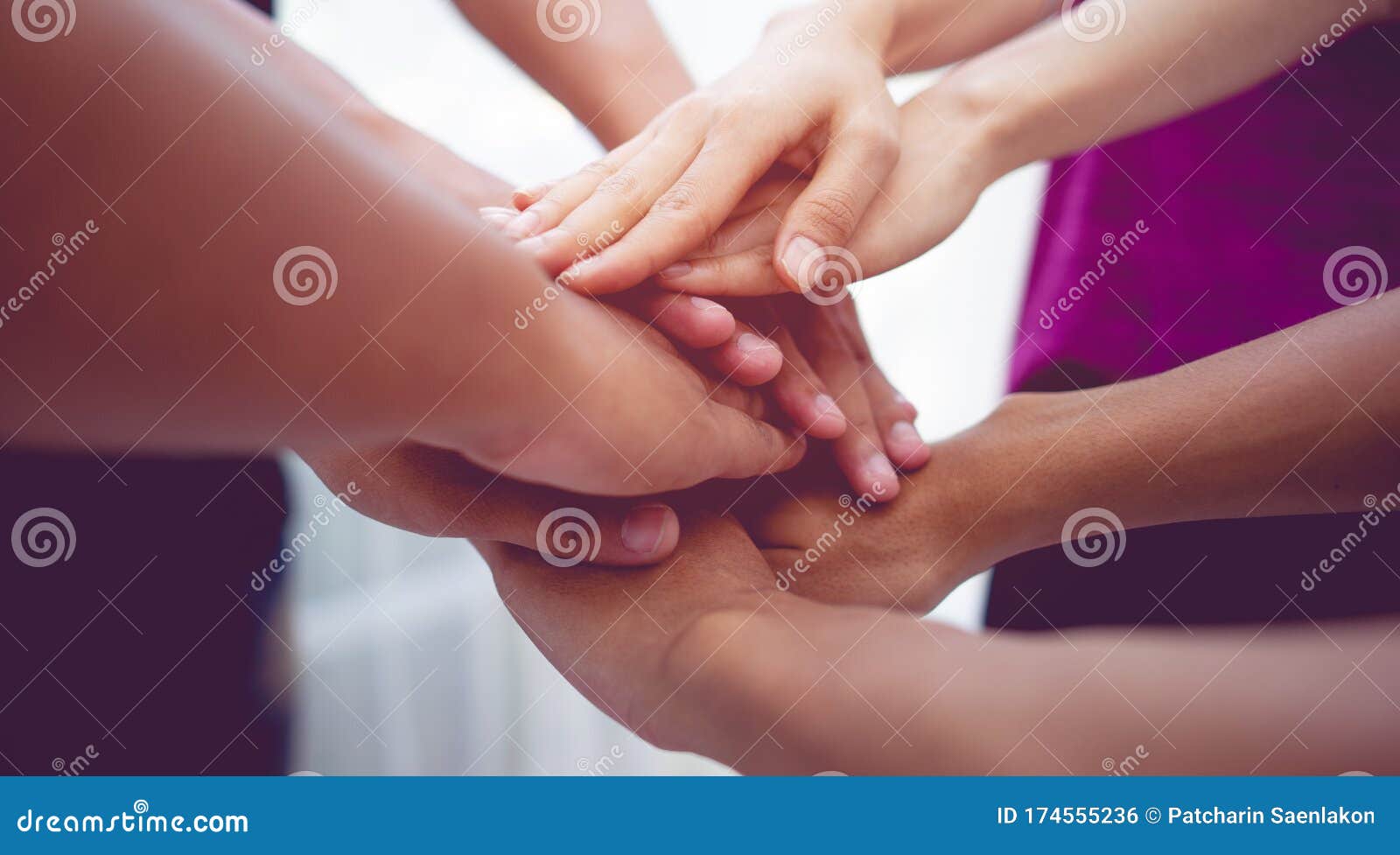 Teamwork Hands Unite With Power Is A Good Team Of Successful People ...