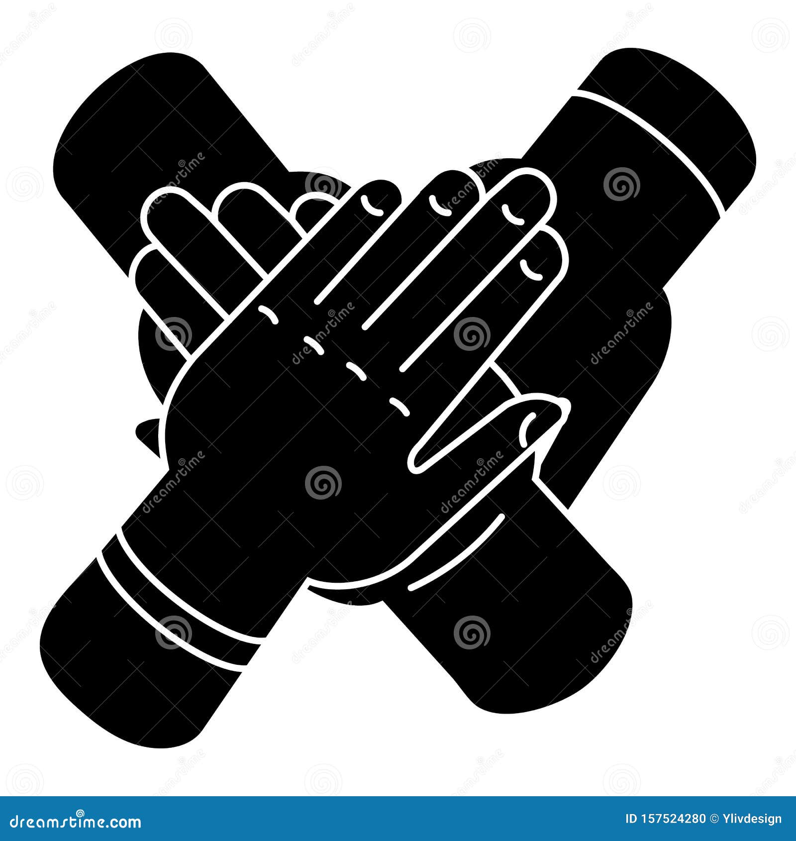 Teamwork Handshake Icon, Simple Style Stock Vector - Illustration of ...