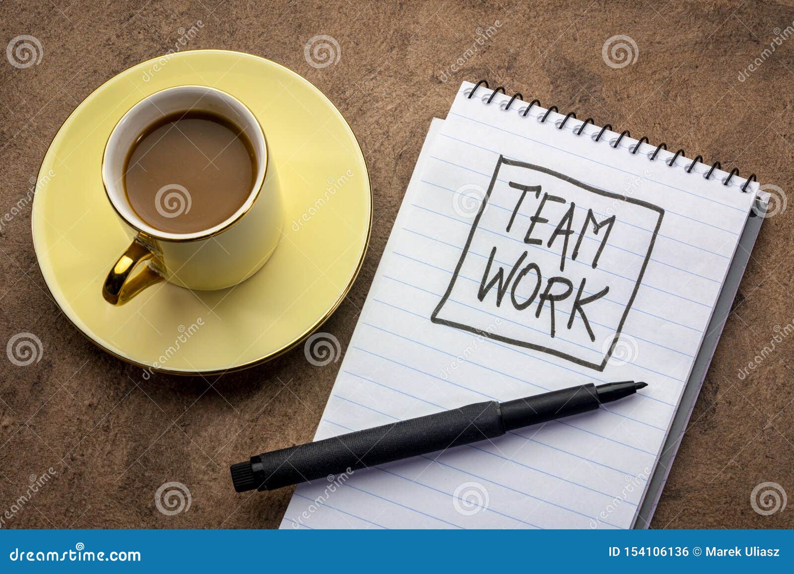 Teamwork Handwriting in Notebook Stock Photo - Image of teamwork ...