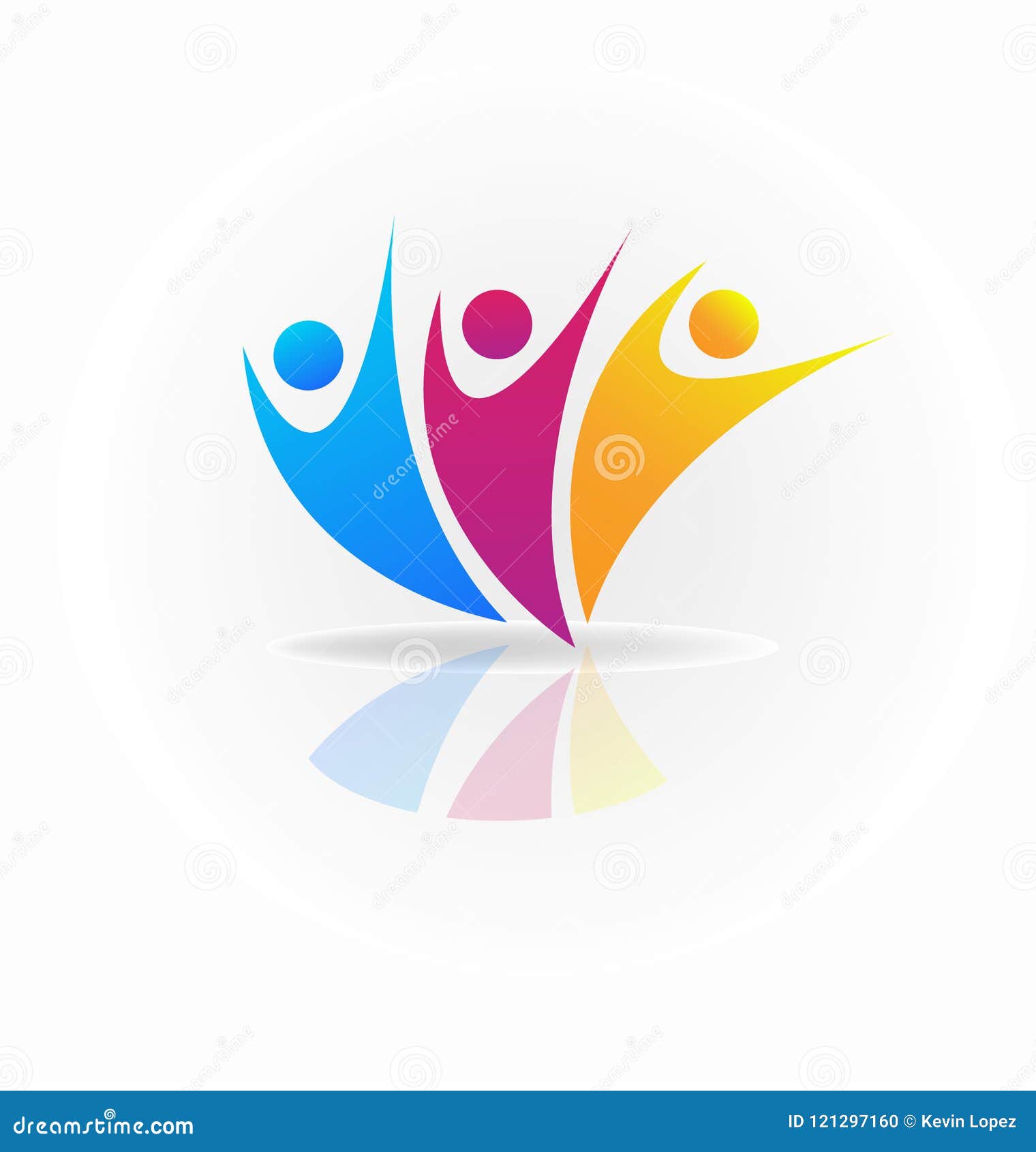 Teamwork Happy People, Vector Icon Stock Vector - Illustration of ...