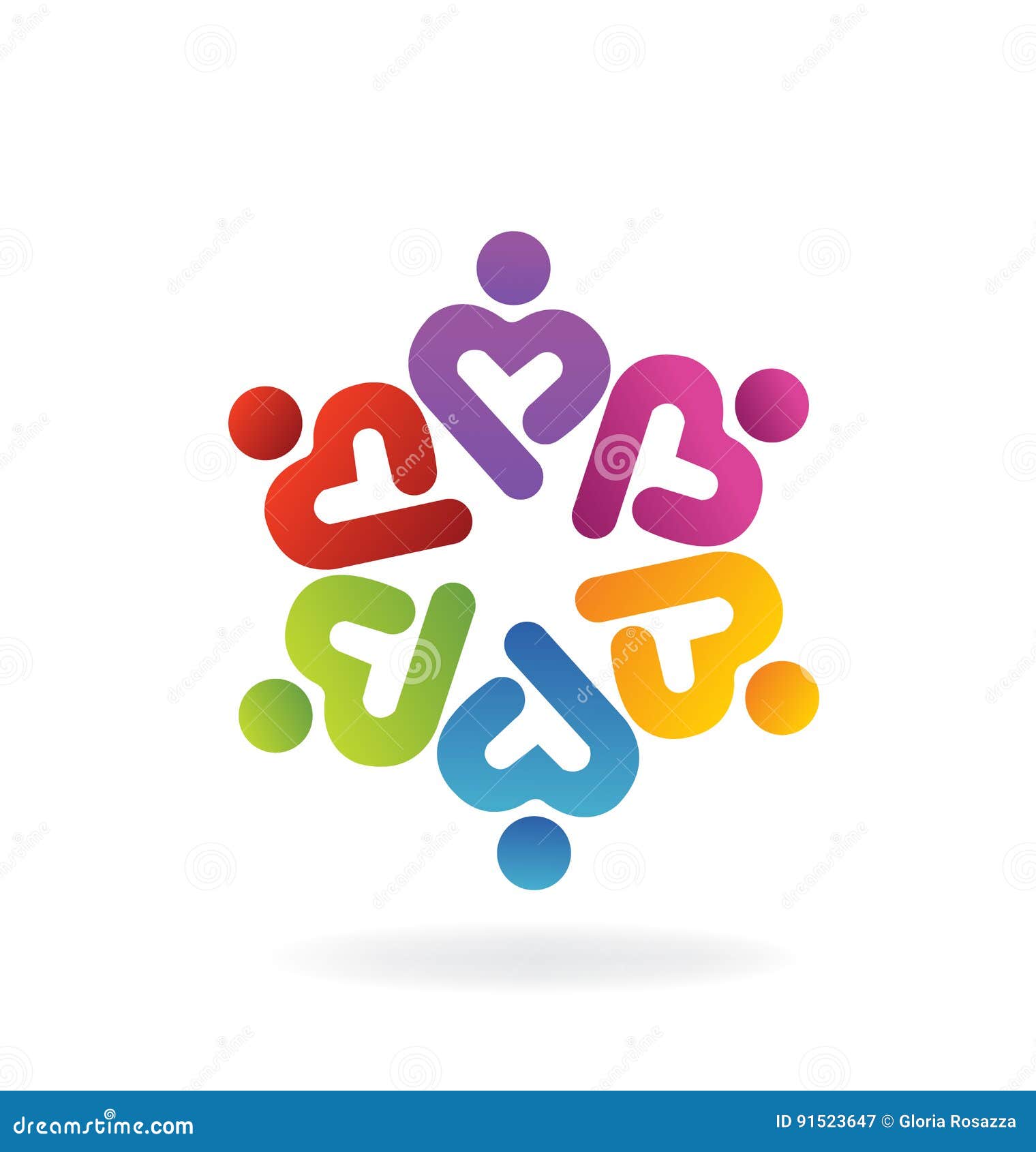 Teamwork Heart Love Hug Logo Stock Vector - Illustration of background ...