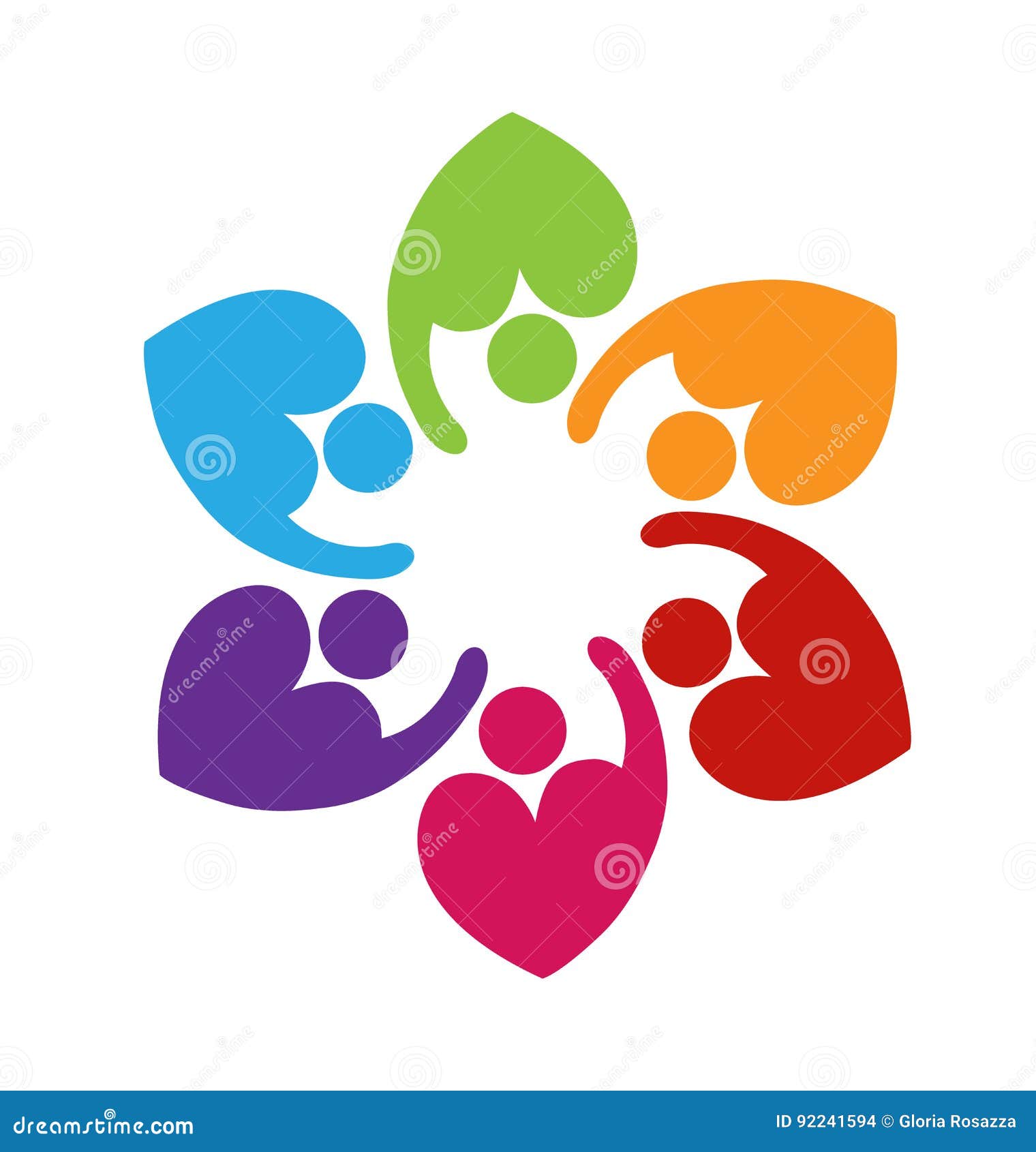 Teamwork heart love logo stock vector. Illustration of company - 92241594