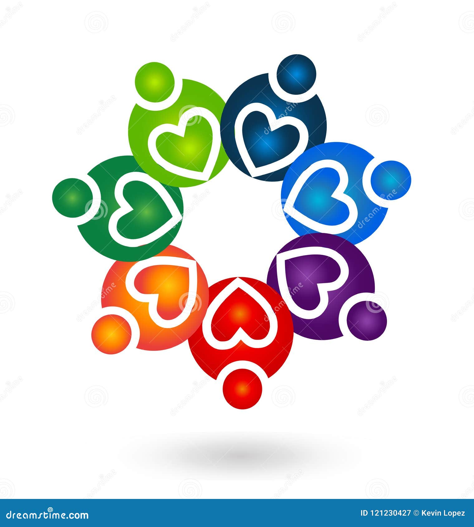 Teamwork Helpful Caring Heart People Abstract Icon Vector Stock Vector ...