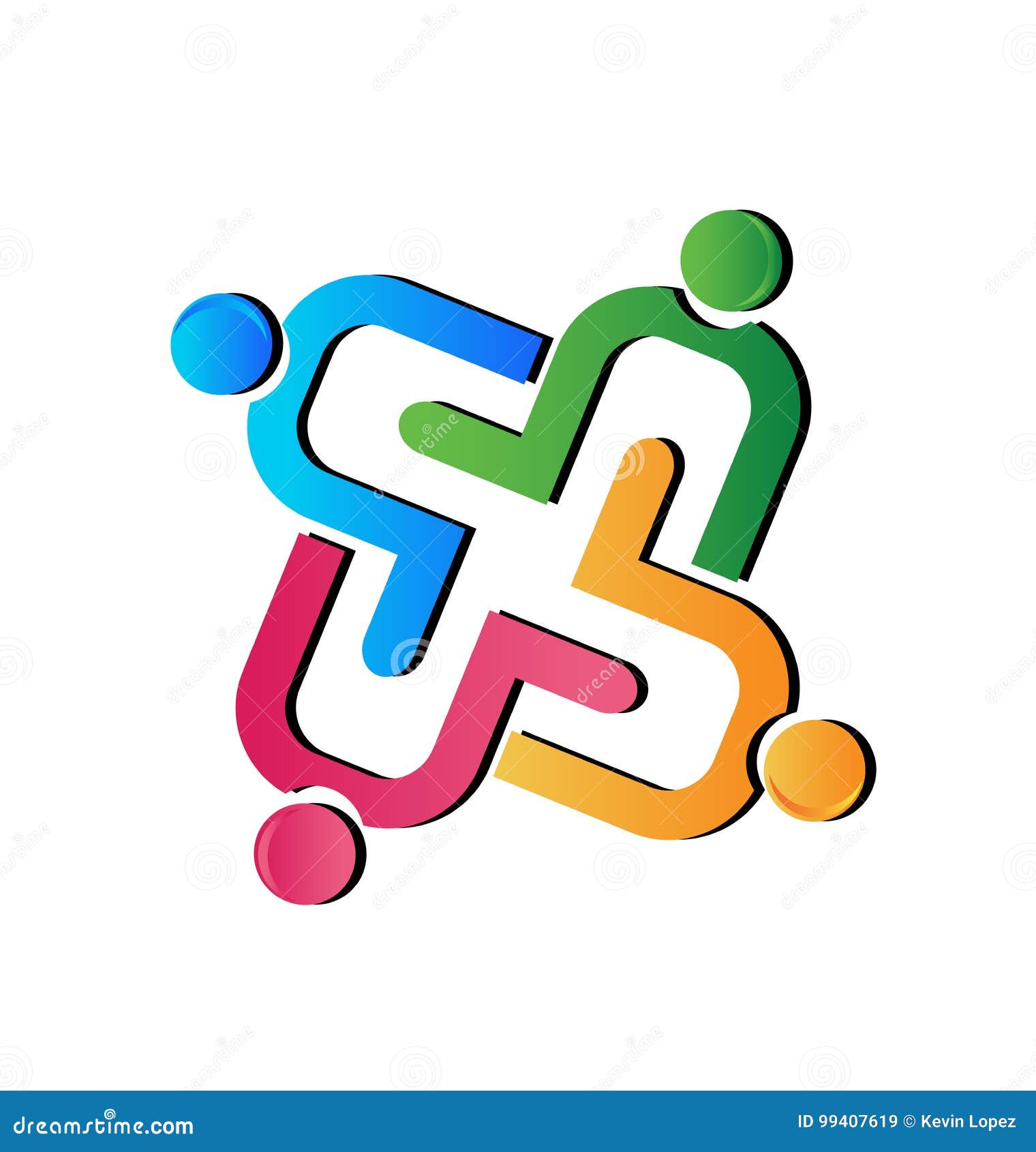Teamwork Helping Hand People Figures Vector Logo Stock Vector ...
