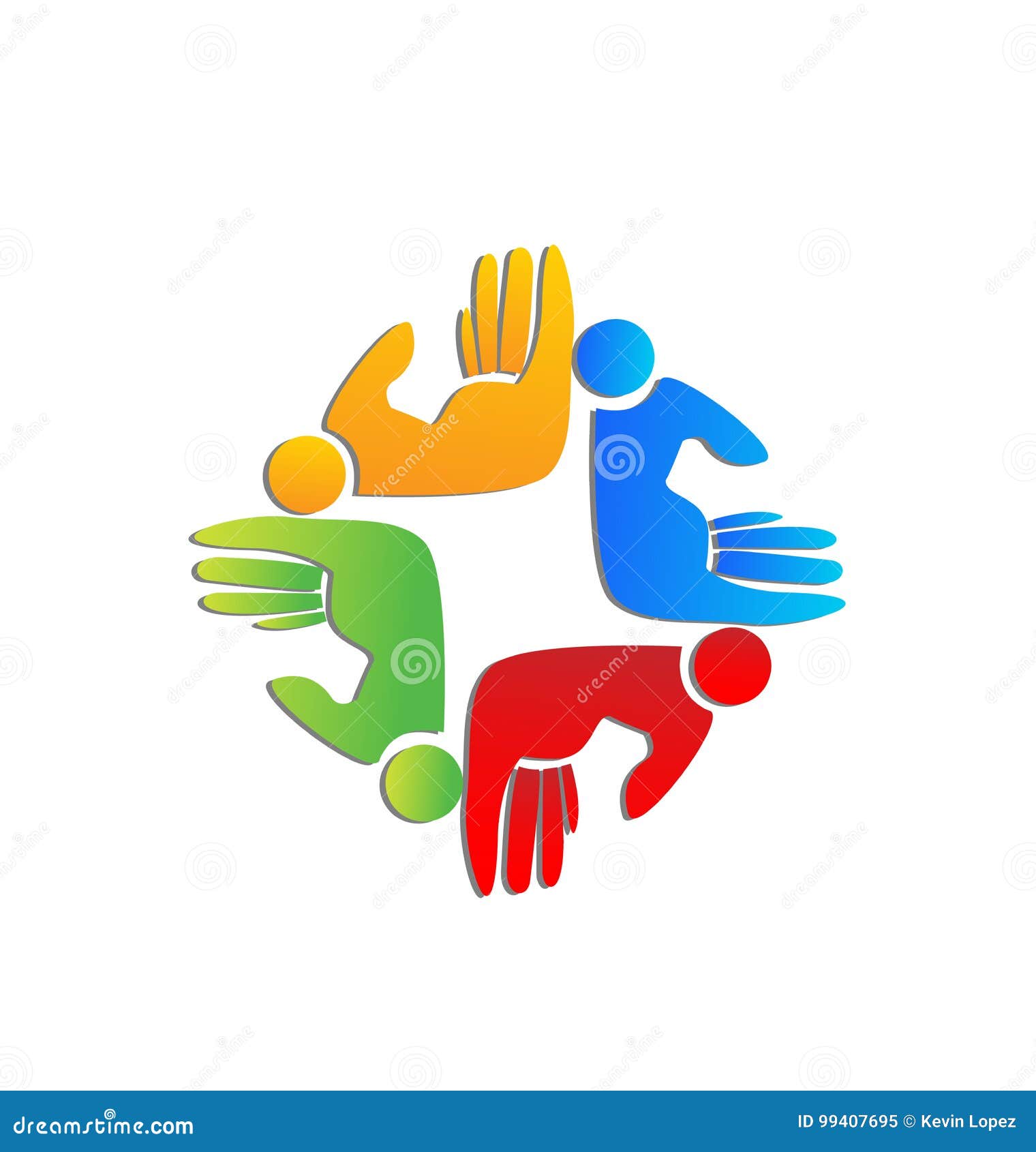 Teamwork Helping Hand People Figures Vector Logo Stock Vector ...