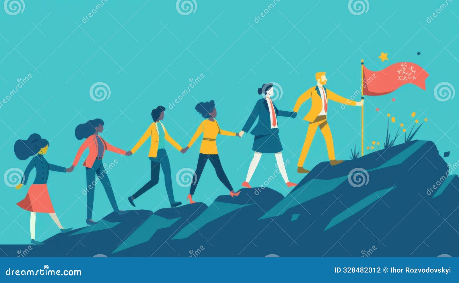 Teamwork, Helping the Team Climb the Mountain, Helping Each Other To ...