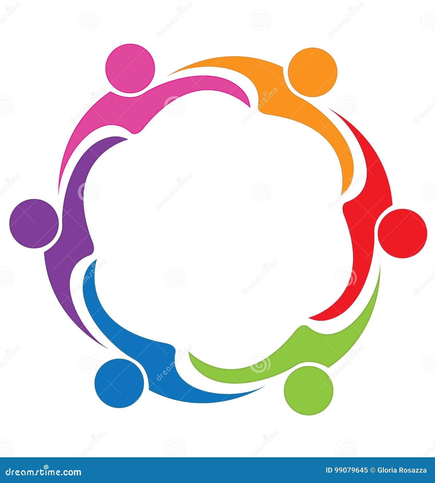 Teamwork Hugging People Cartoon Vector 83725625