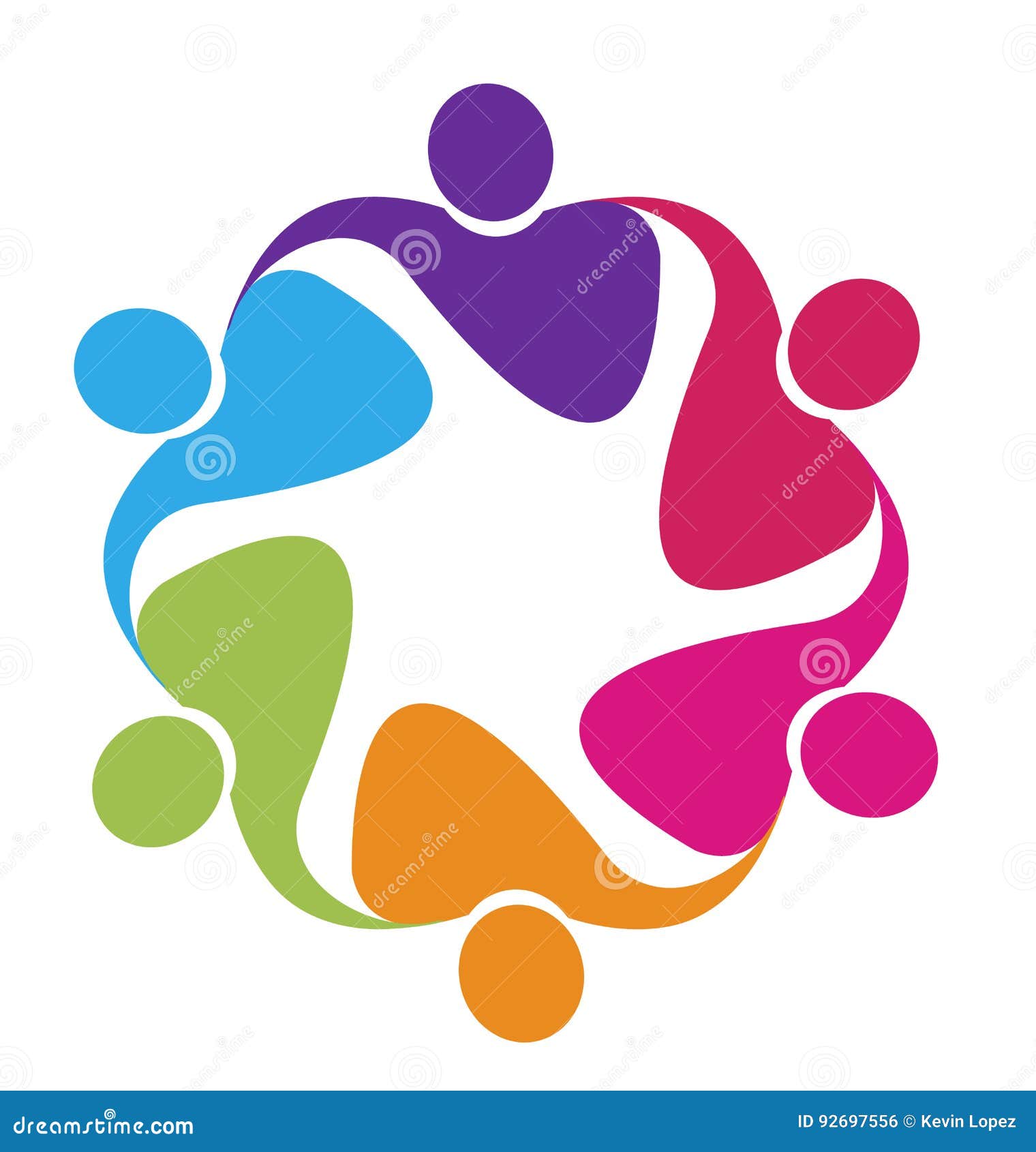 Teamwork in a hug logo stock vector. Illustration of innovation - 92697556