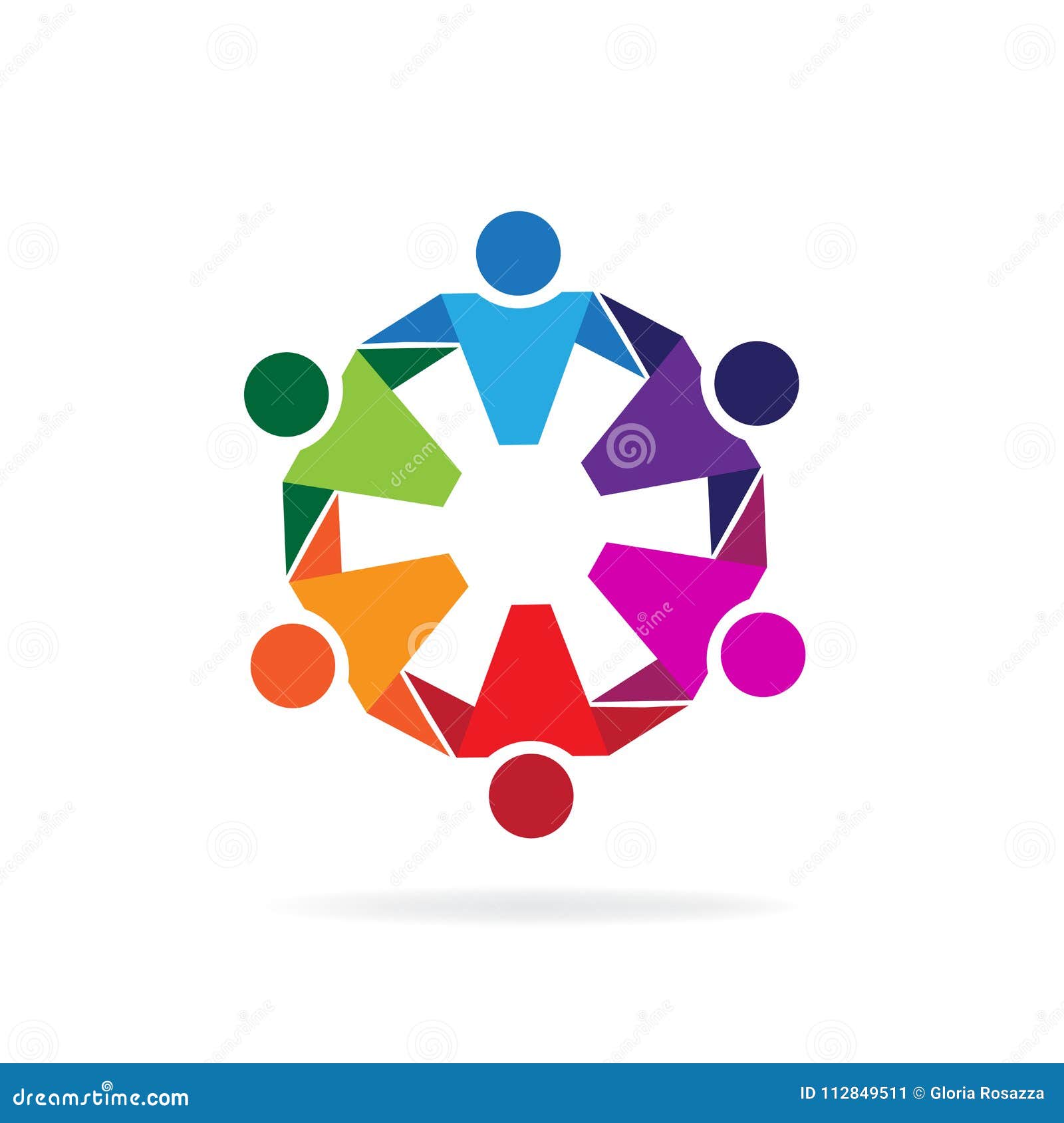 Teamwork Hugging People Around World Logo Vector Illustration ...