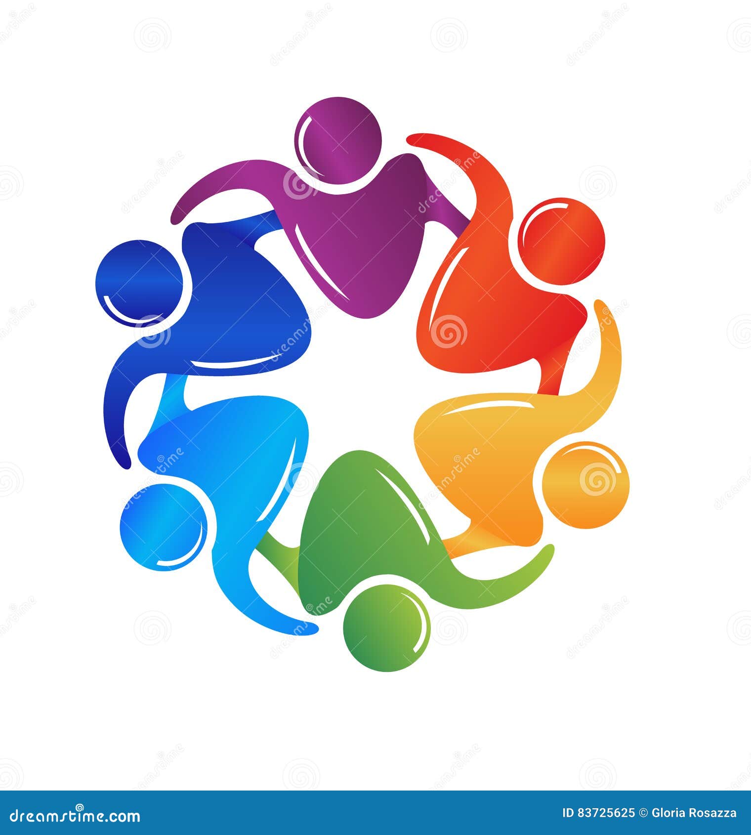 Teamwork Hugging People Around World Logo Vector Illustration ...