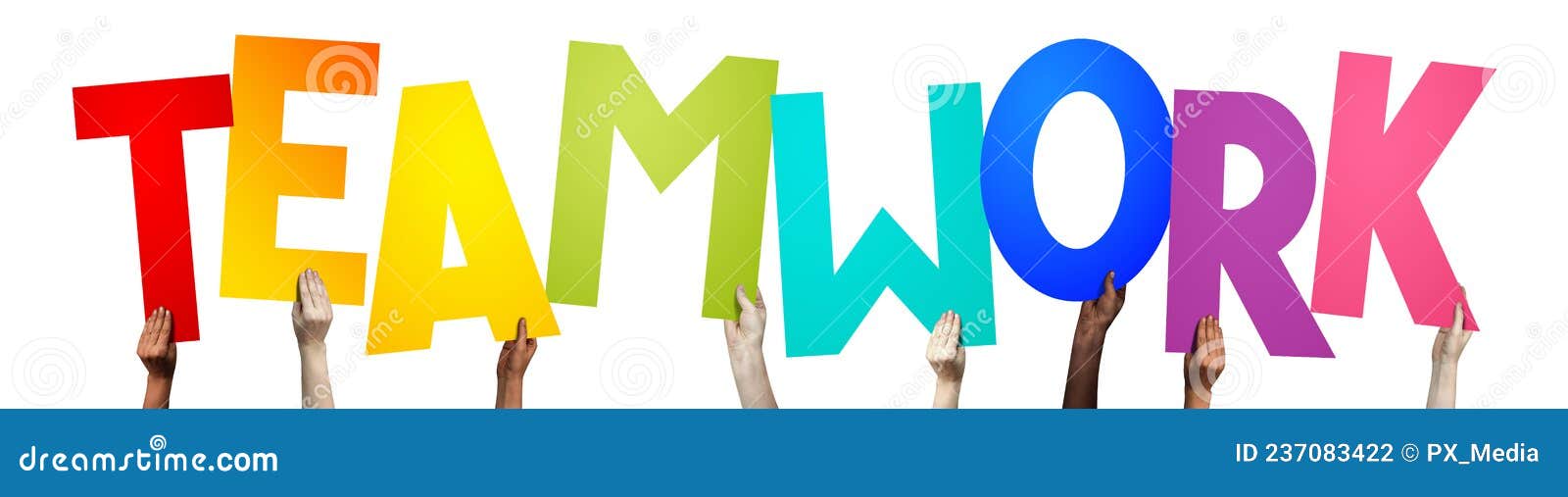 Teamwork - Human Hands Holding Colorful Letters Royalty-Free Stock ...