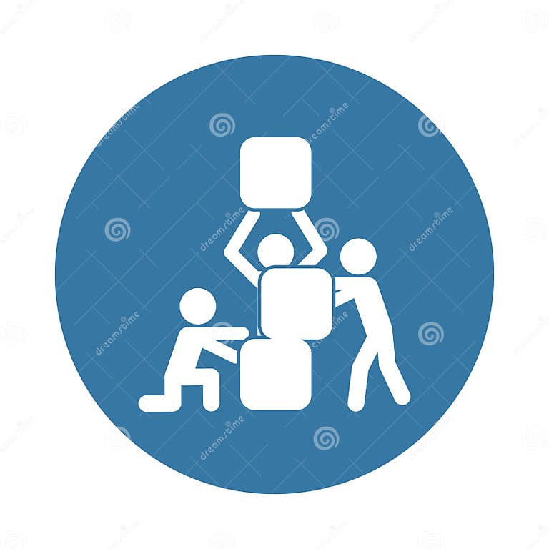 Teamwork Icon in Badge Style Stock Illustration - Illustration of ...