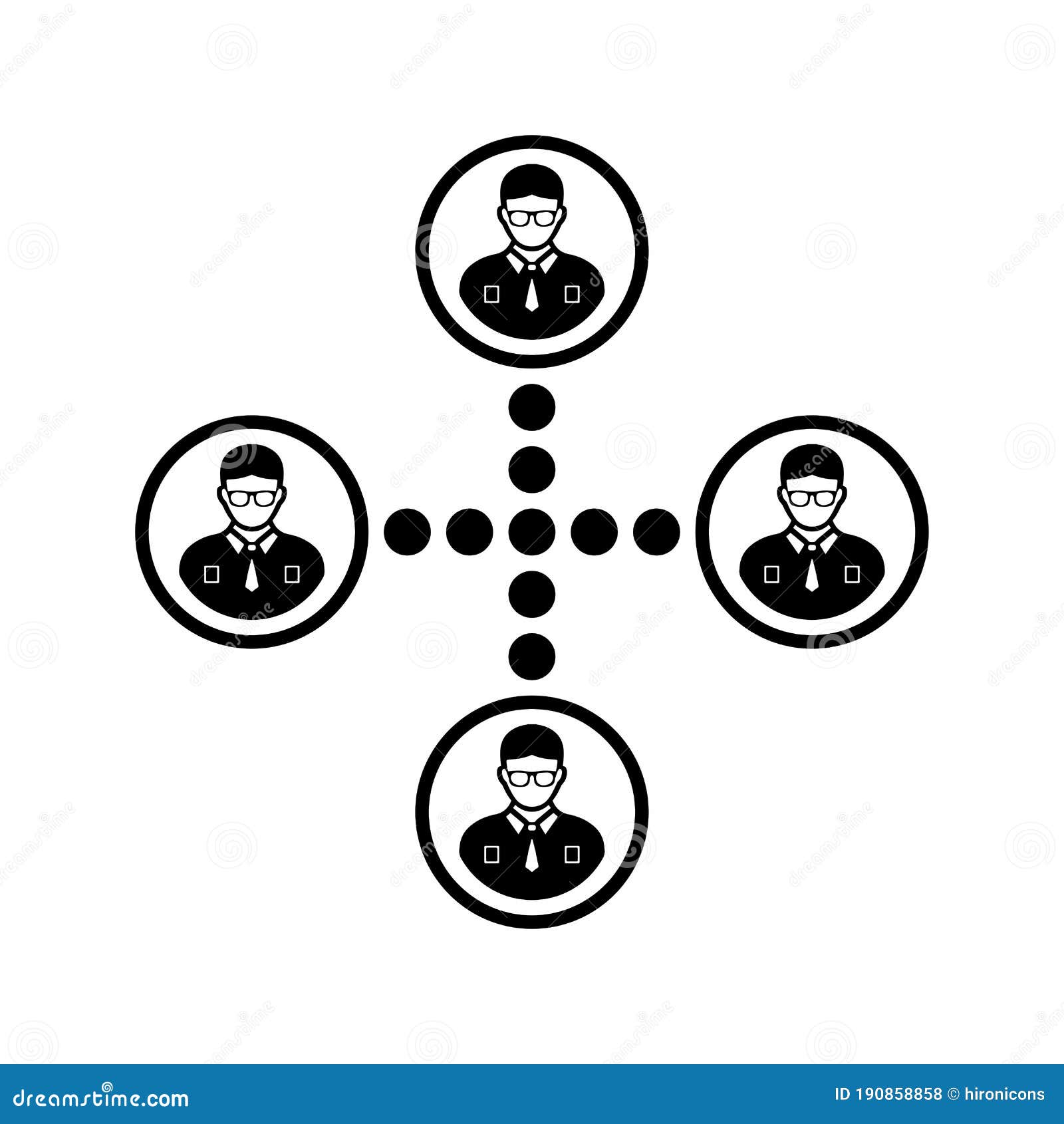 Teamwork Icon / Black Vector Graphics Stock Vector - Illustration of ...