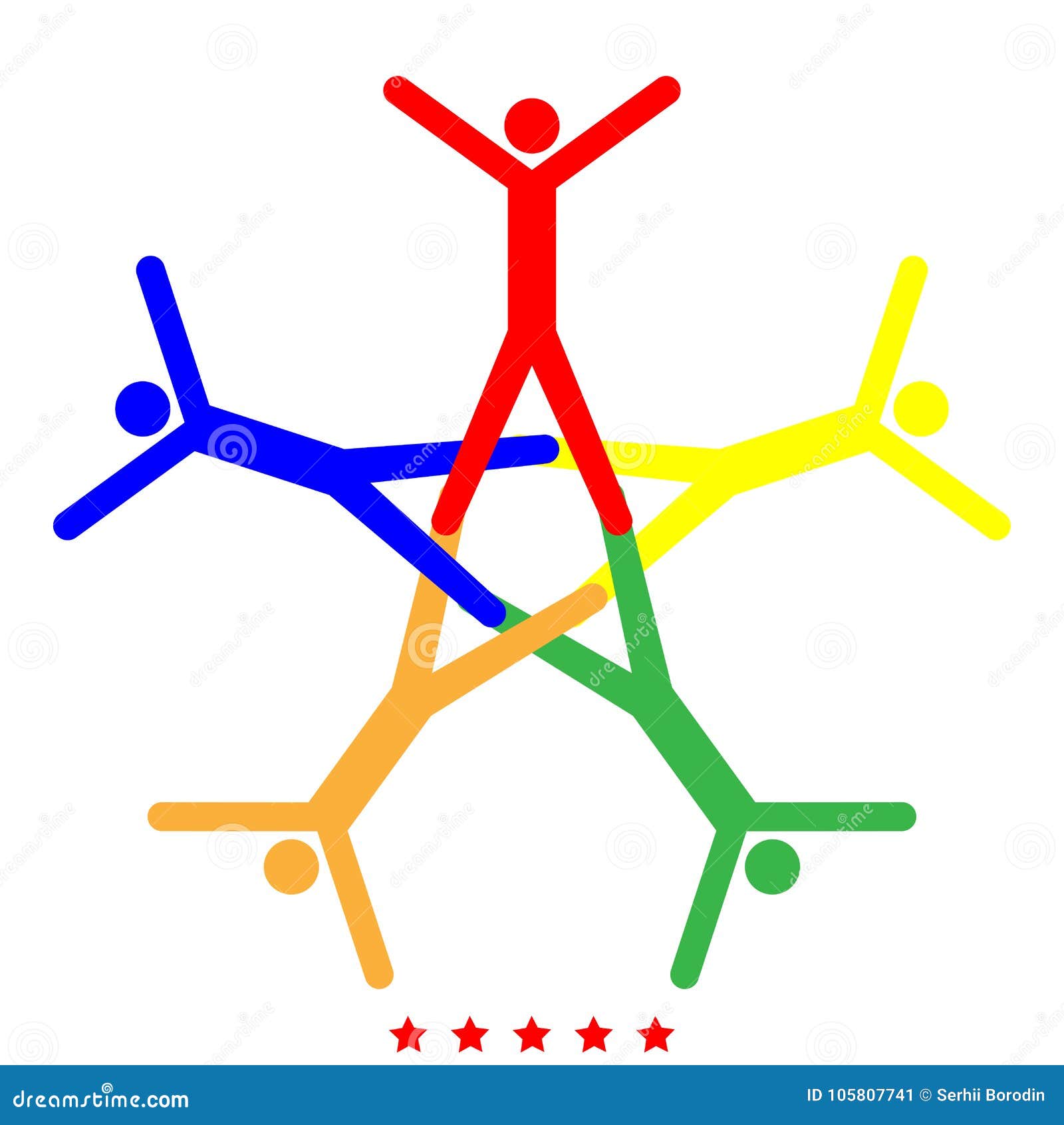 Teamwork Icon . Different Color Stock Vector - Illustration of love ...