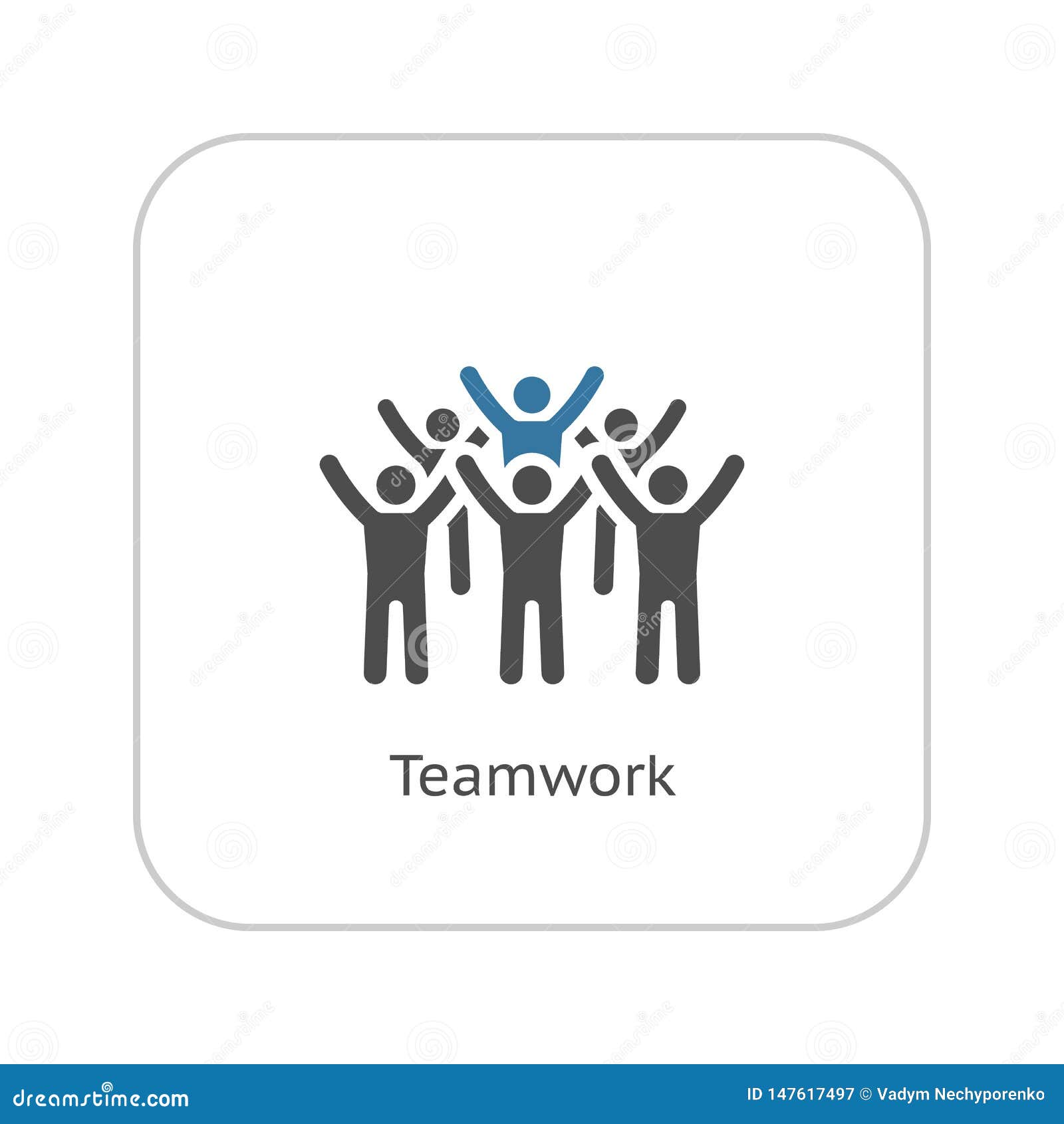 Teamwork Icon. Flat Design stock illustration. Illustration of ...