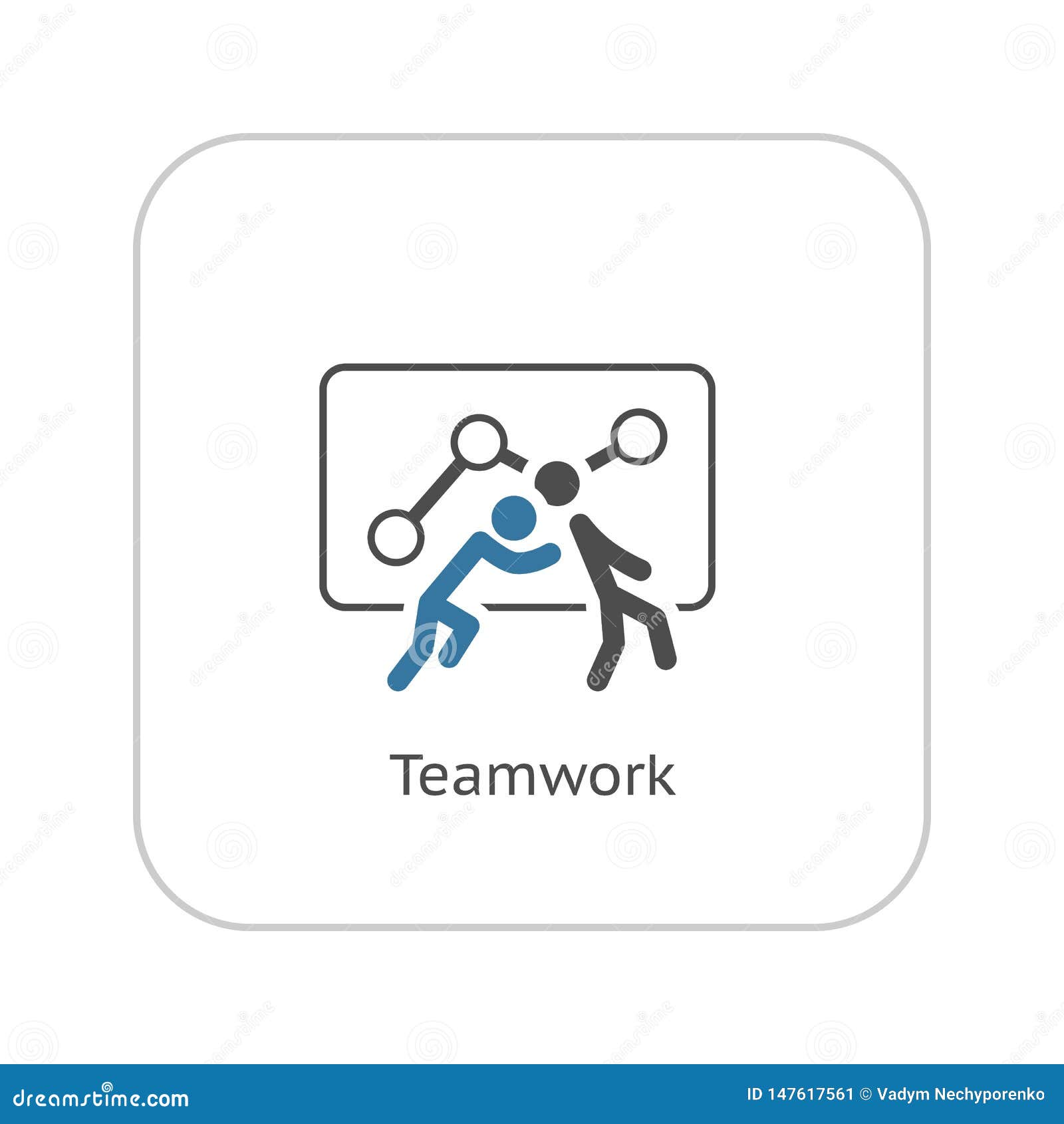 Teamwork Icon. Flat Design stock illustration. Illustration of ...