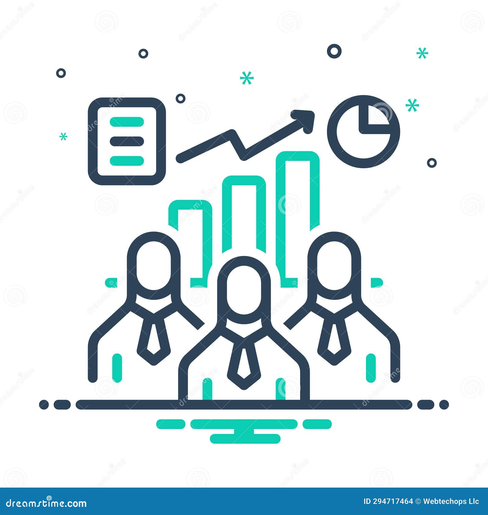 Mix Icon for Teamwork, Graph and Growth Stock Vector - Illustration of ...