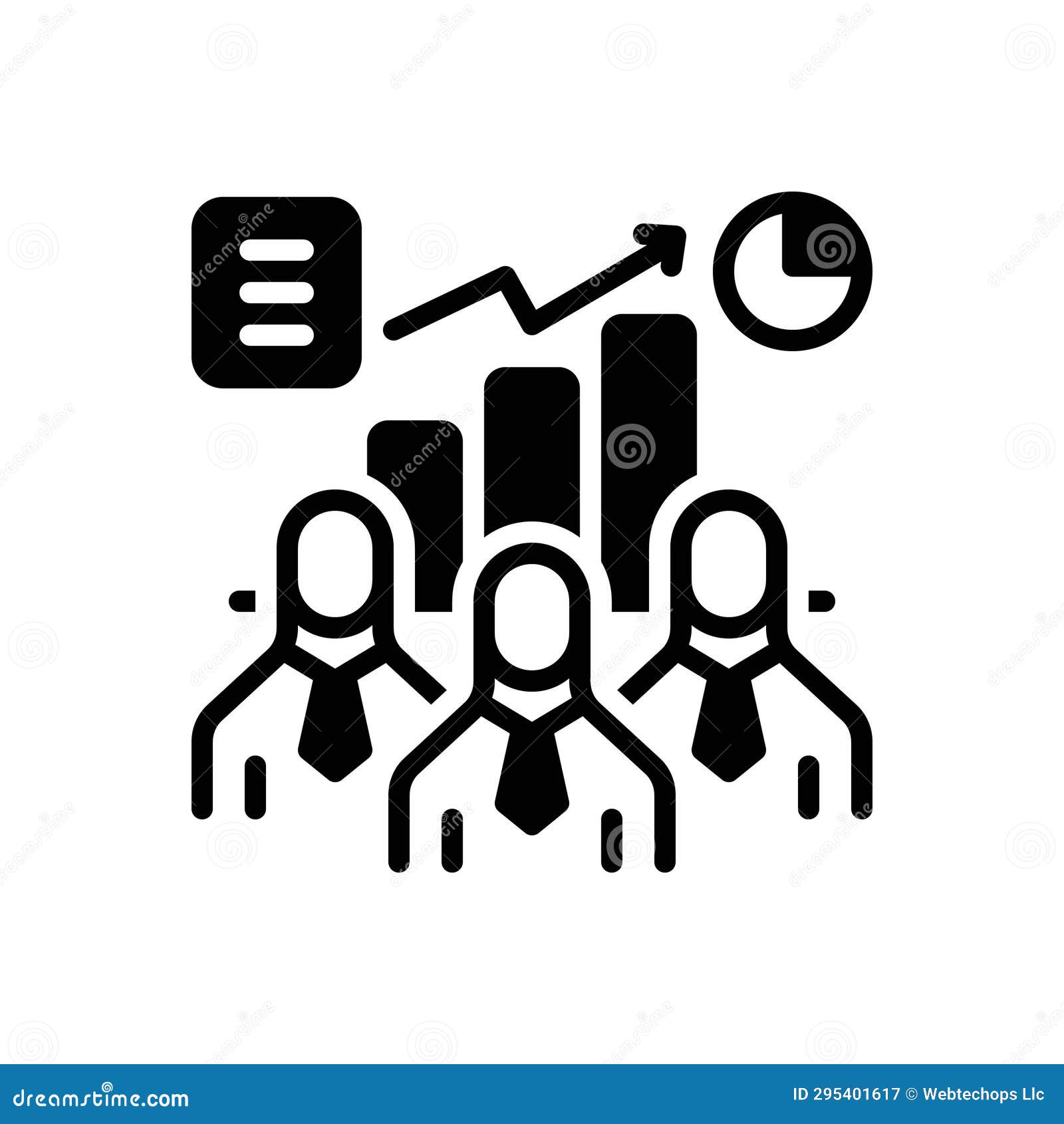 Black Solid Icon for Teamwork, Graph and Partner Stock Vector ...