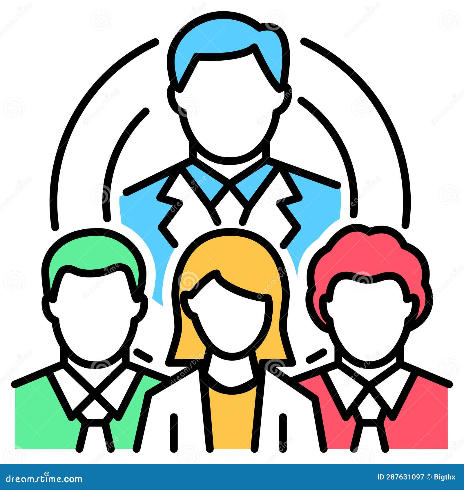 The Teamwork Icon. Leadership and Connection, Business Teams Symbol ...