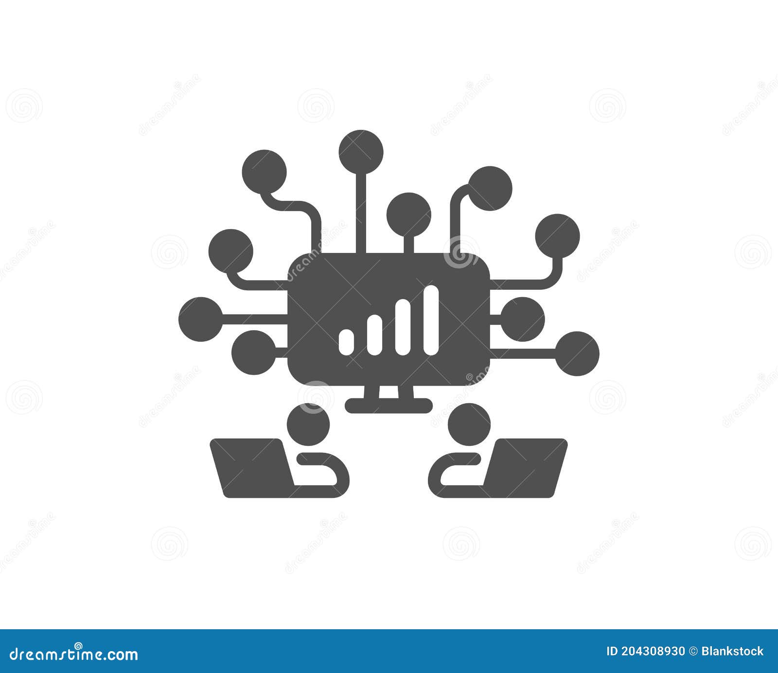 Teamwork Icon. Remote Office Sign. Vector Stock Vector - Illustration ...