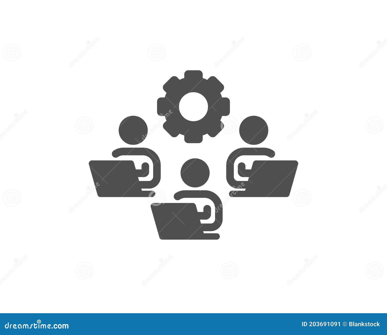 Teamwork Icon. Remote Office Sign. Vector Stock Vector - Illustration ...