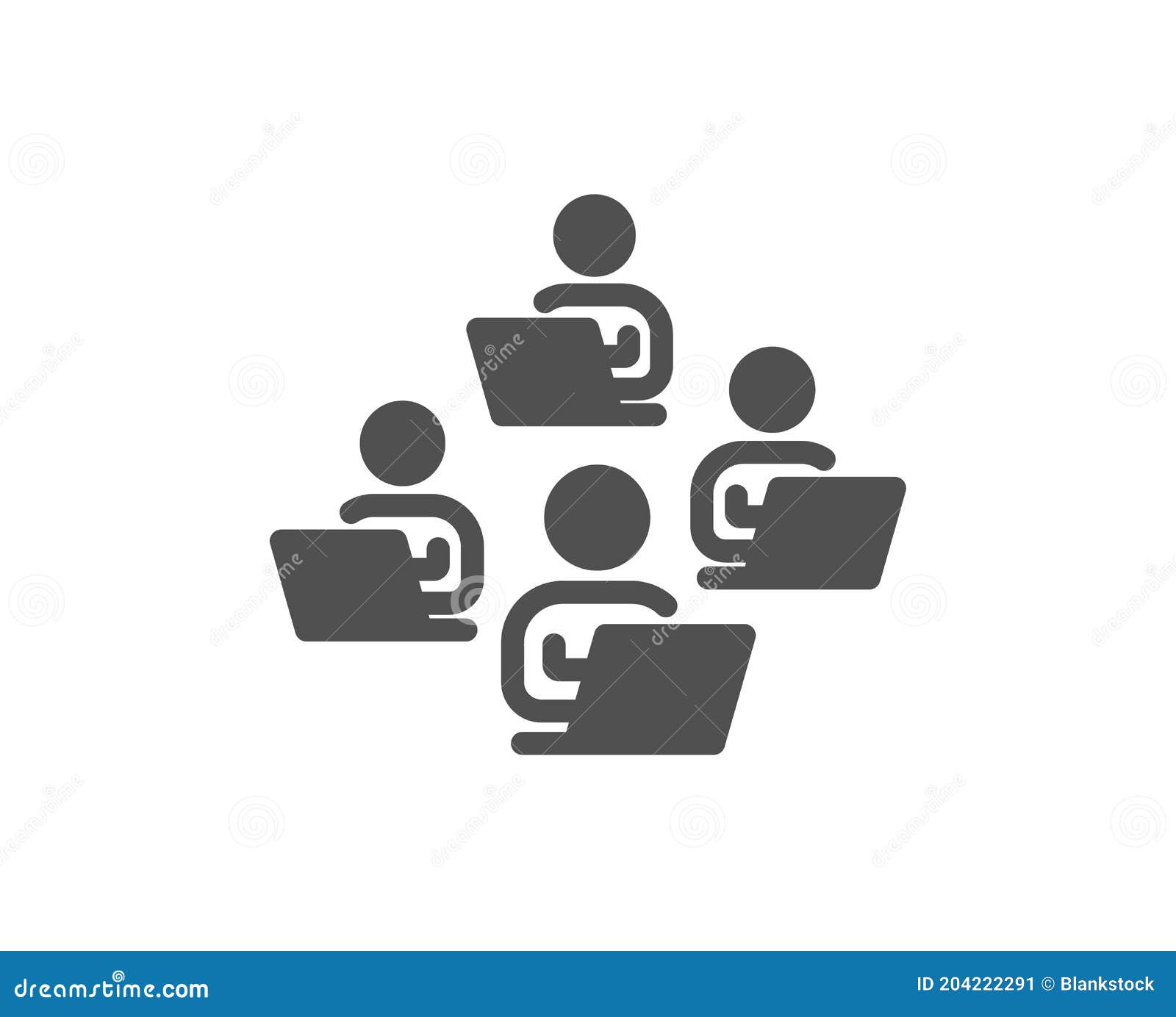 Teamwork Icon. Remote Office Sign. Vector Stock Vector - Illustration ...