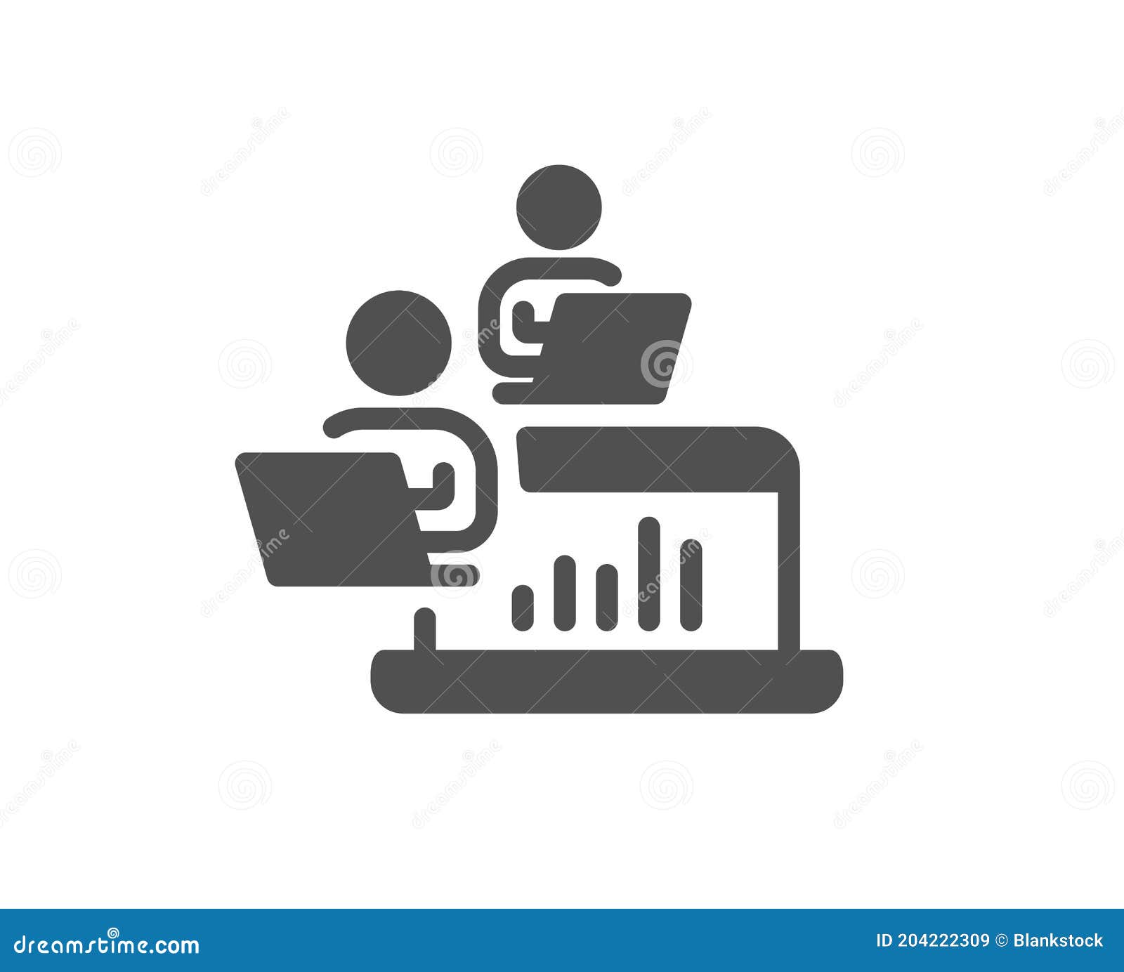 Teamwork Icon. Remote Office Sign. Vector Stock Vector - Illustration ...