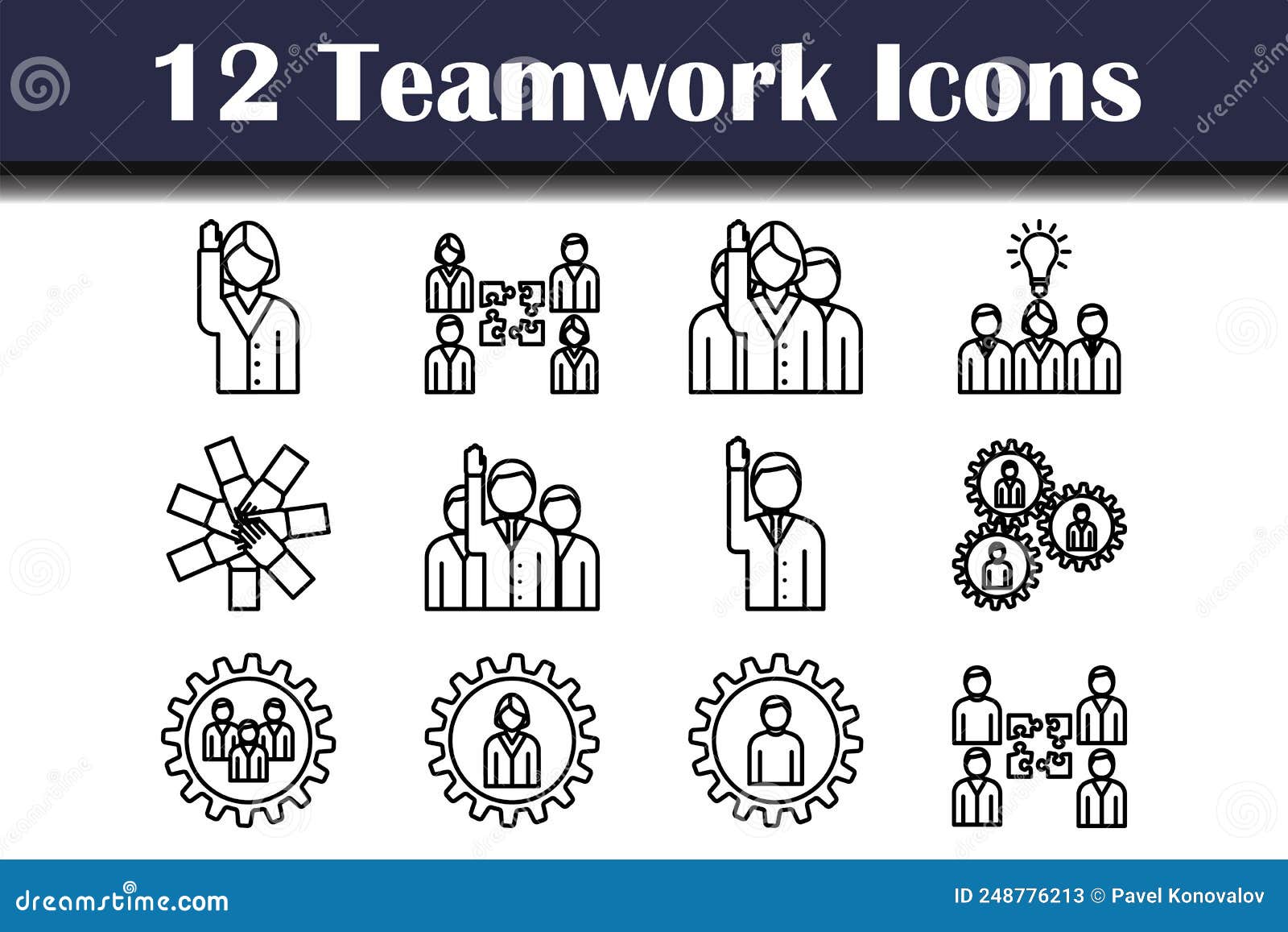 Teamwork Icon Set stock vector. Illustration of company - 248776213