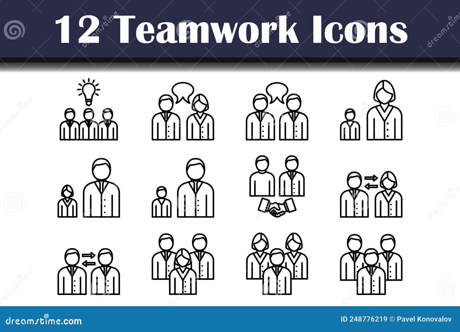 Teamwork Icon Set stock vector. Illustration of company - 248776219