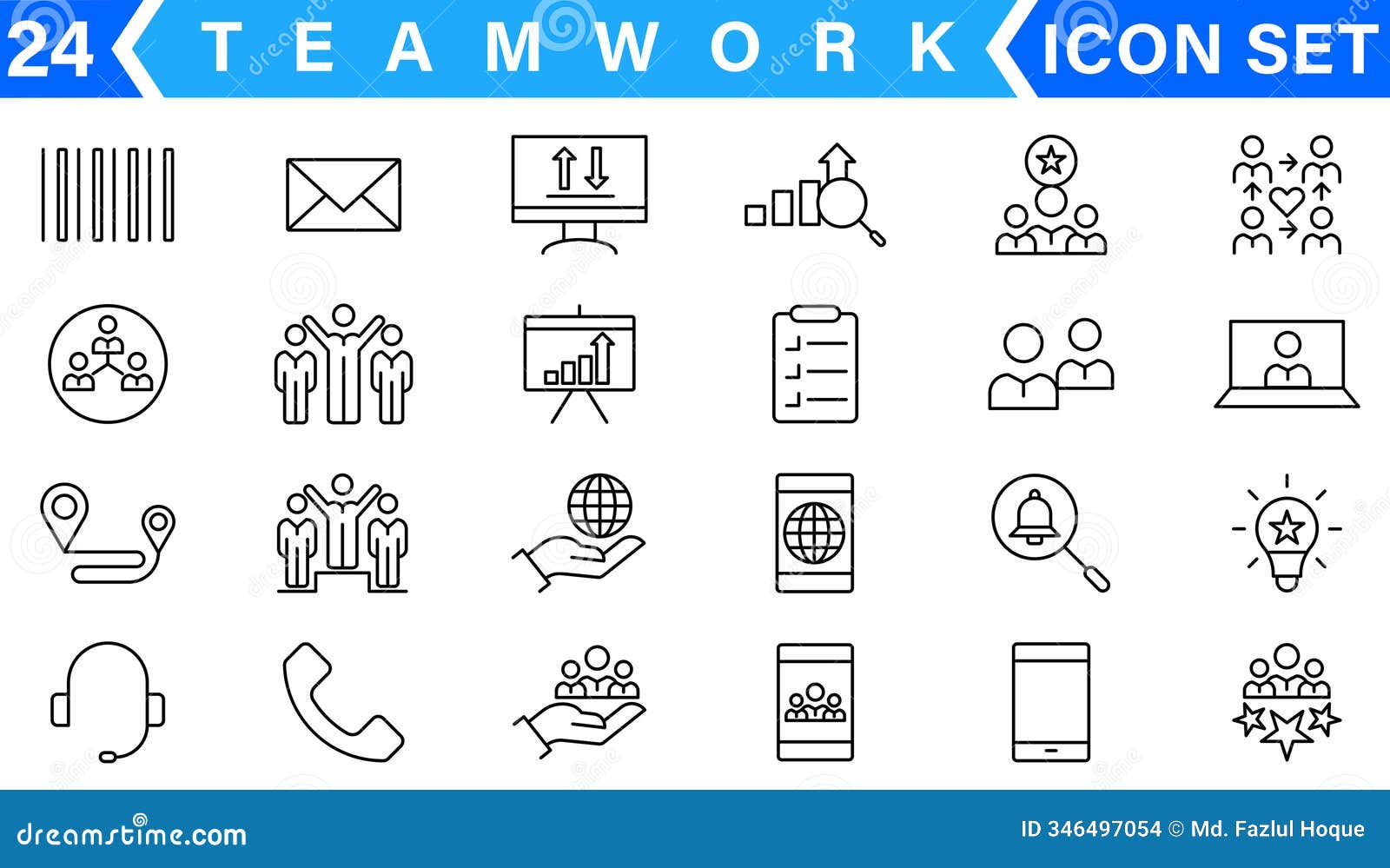 Teamwork Icon Set. Business Team Working Together Symbol. Co-worker ...