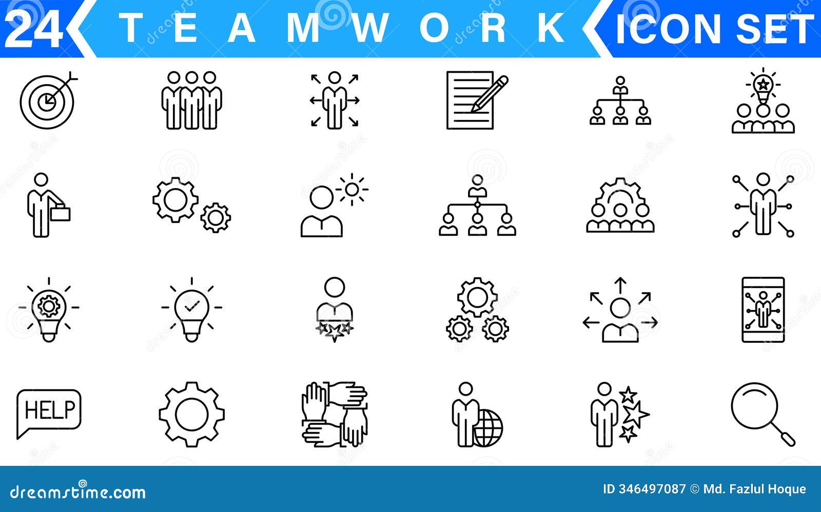 Teamwork Icon Set. Business Team Working Together Symbol. Co-worker ...