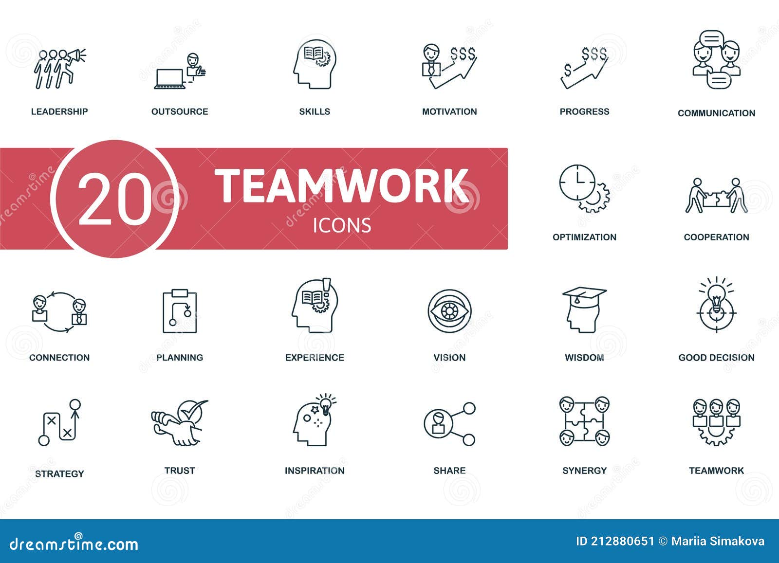 Teamwork Icon Set. Contains Editable Icons Teamwork Theme Such As ...
