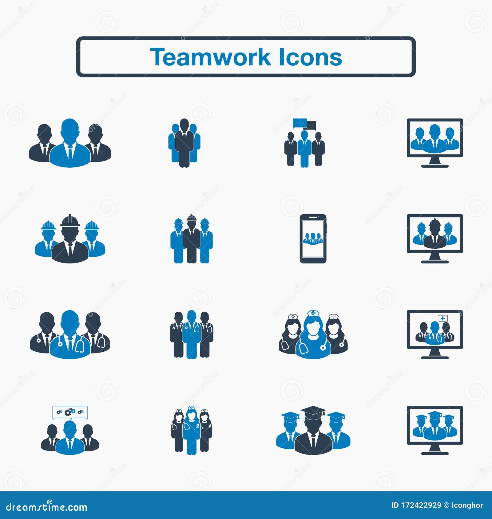 Teamwork Icon set. stock vector. Illustration of corporate - 172422929