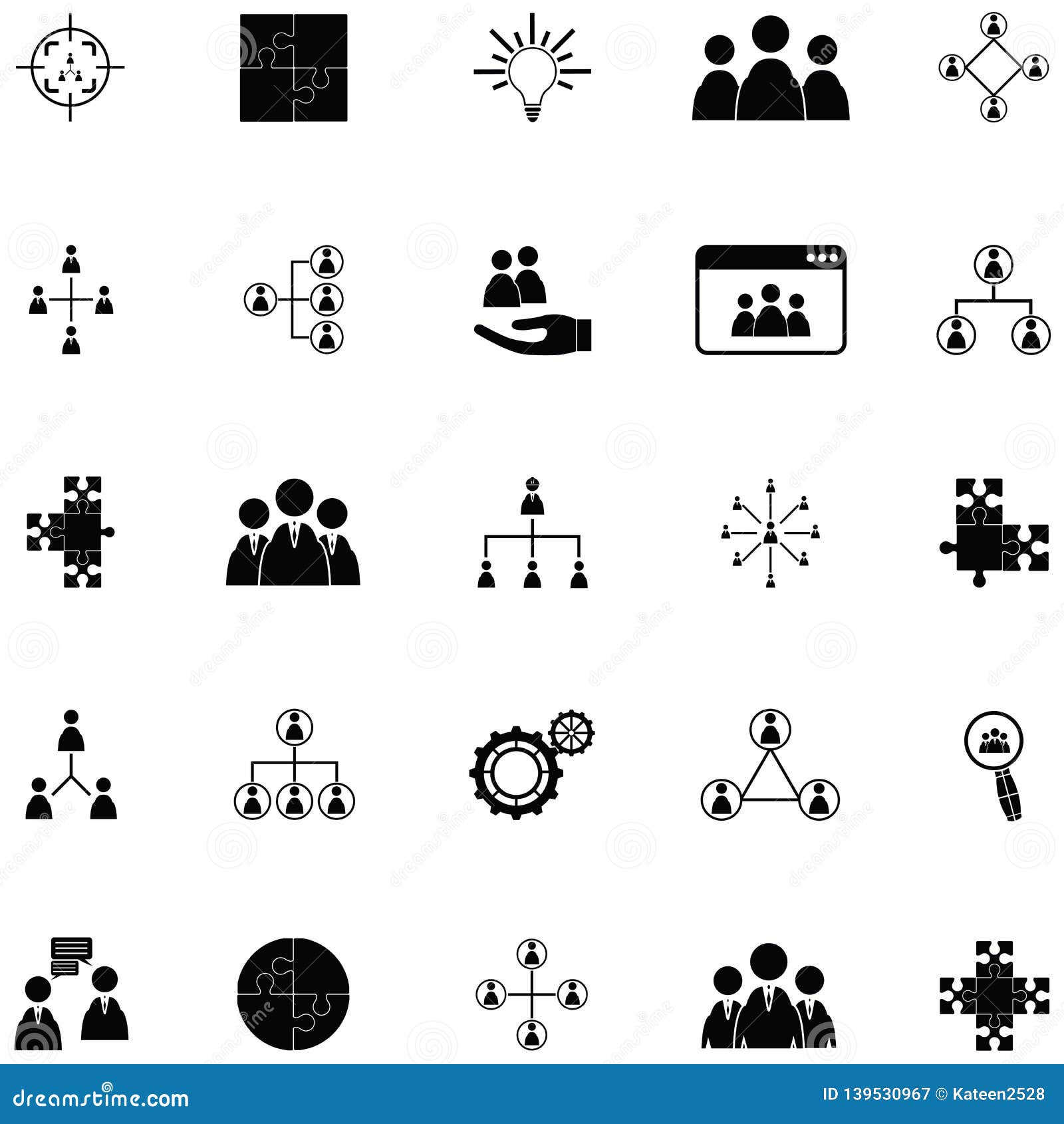 Teamwork icon set stock vector. Illustration of organization - 139530967