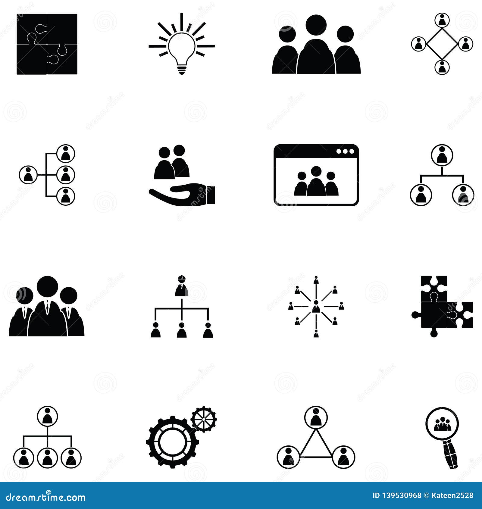 Teamwork icon set stock vector. Illustration of conference - 139530968