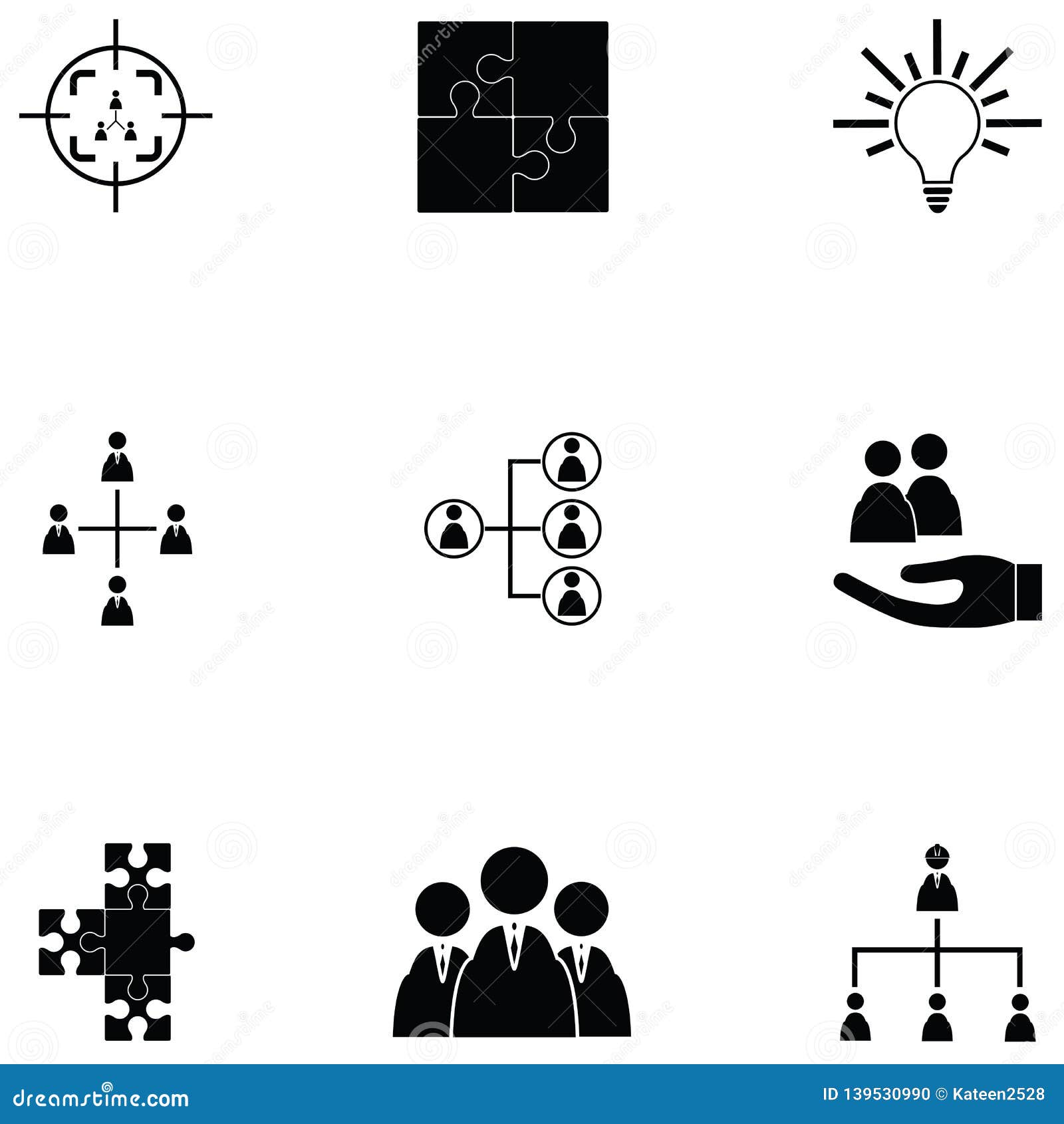 Teamwork icon set stock vector. Illustration of symbol - 139530990