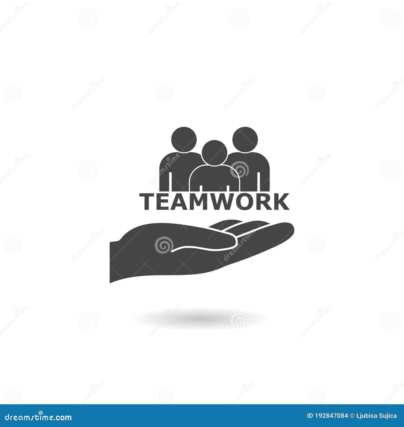 Teamwork icon with shadow stock vector. Illustration of help - 192847084