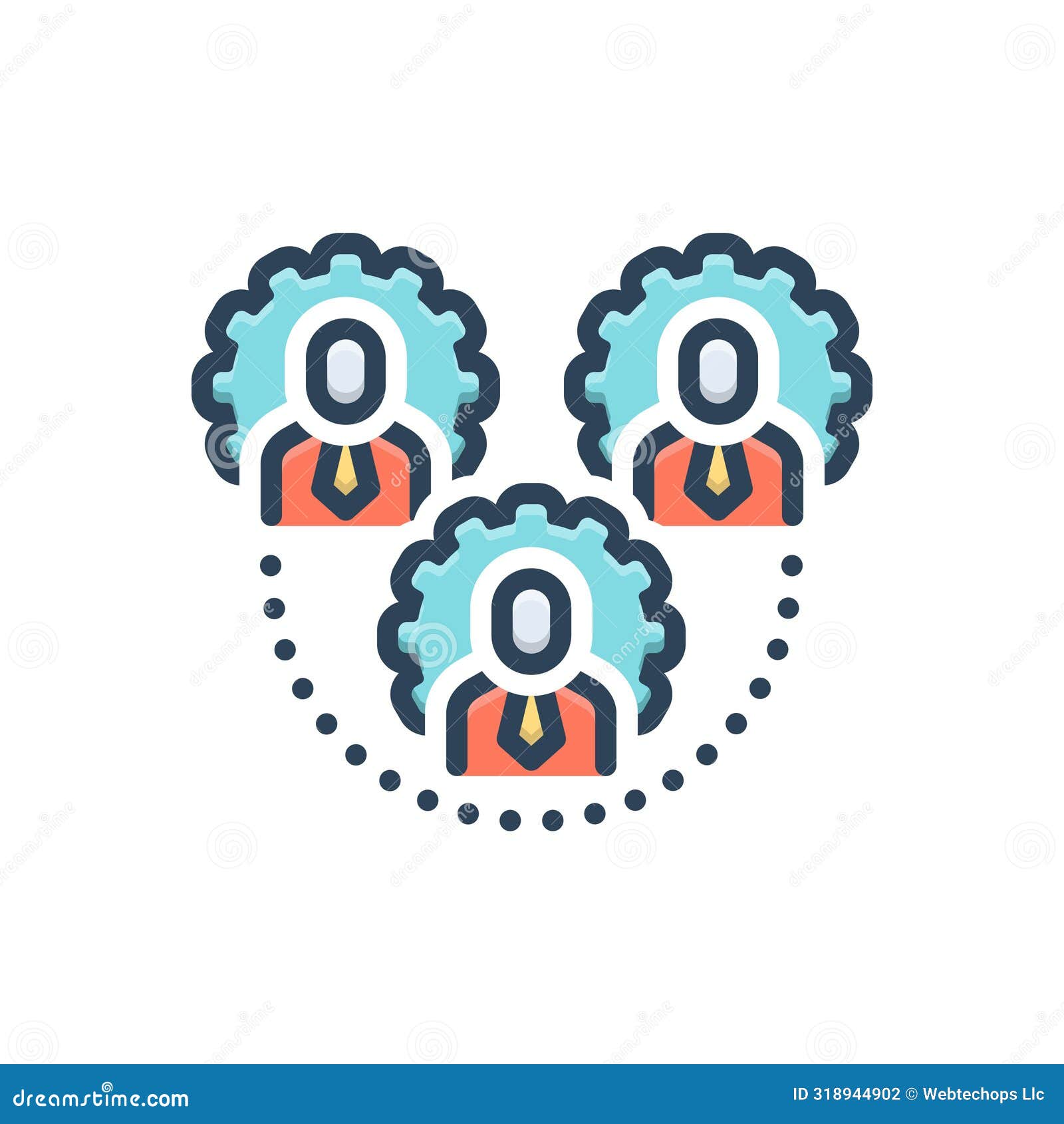 Color Illustration Icon for Teamwork, Staff and Workers Stock Vector ...