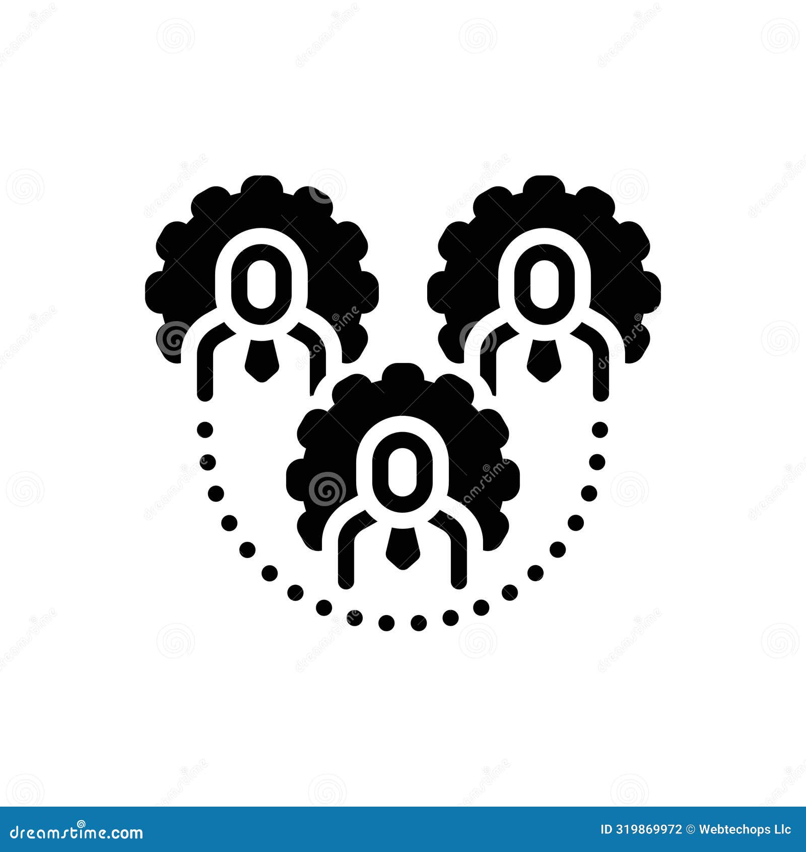 Black Solid Icon for Teamwork, Staff and Workers Stock Illustration ...