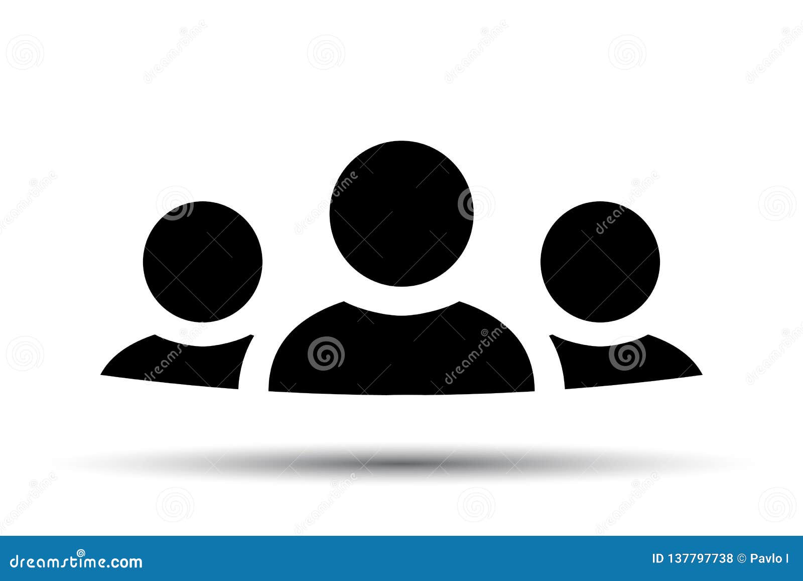 Teamwork Icon, Staff, Partnership, Three Person Sign - Vector Stock ...