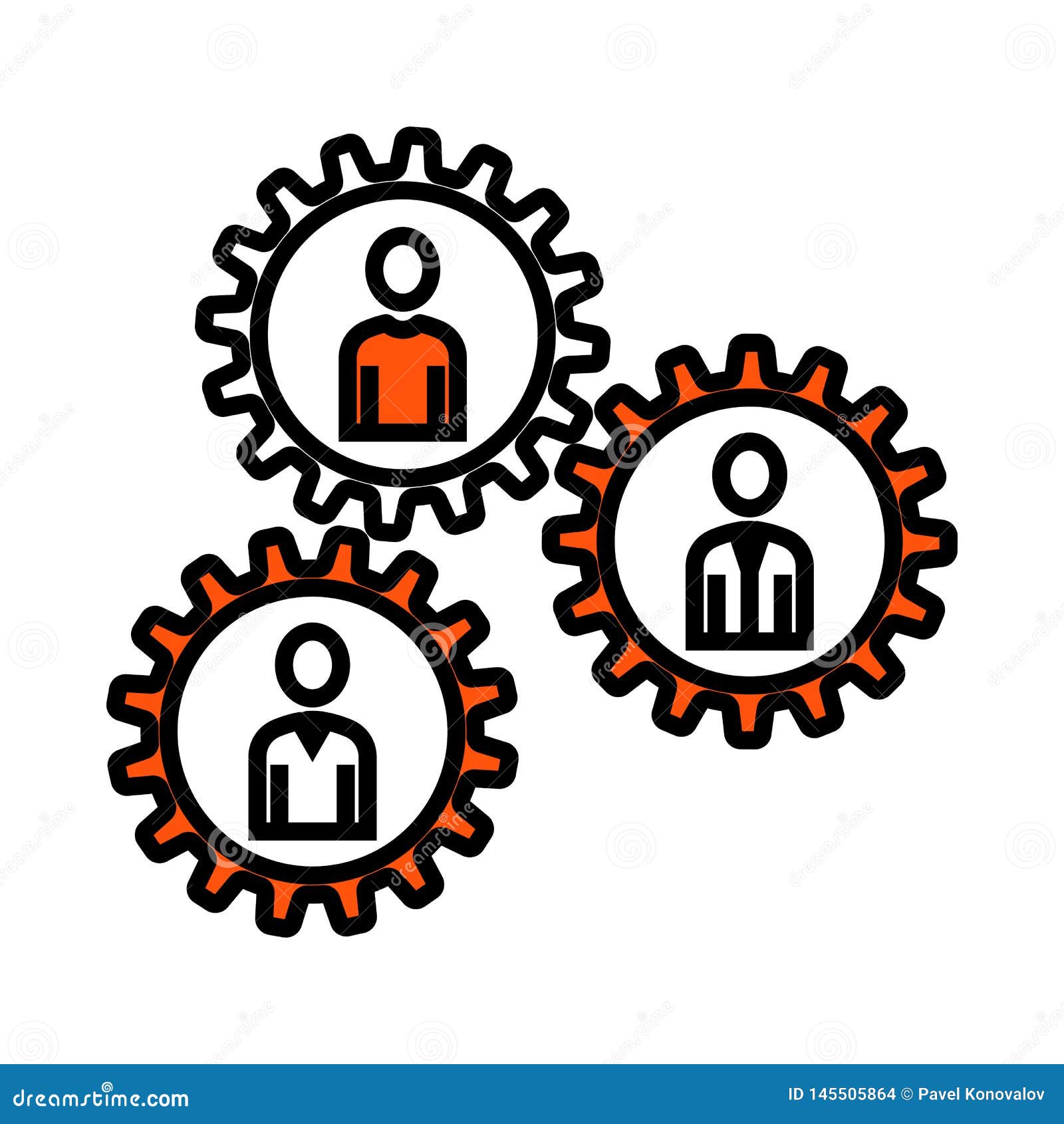 Teamwork Icon stock vector. Illustration of corporation - 145505864