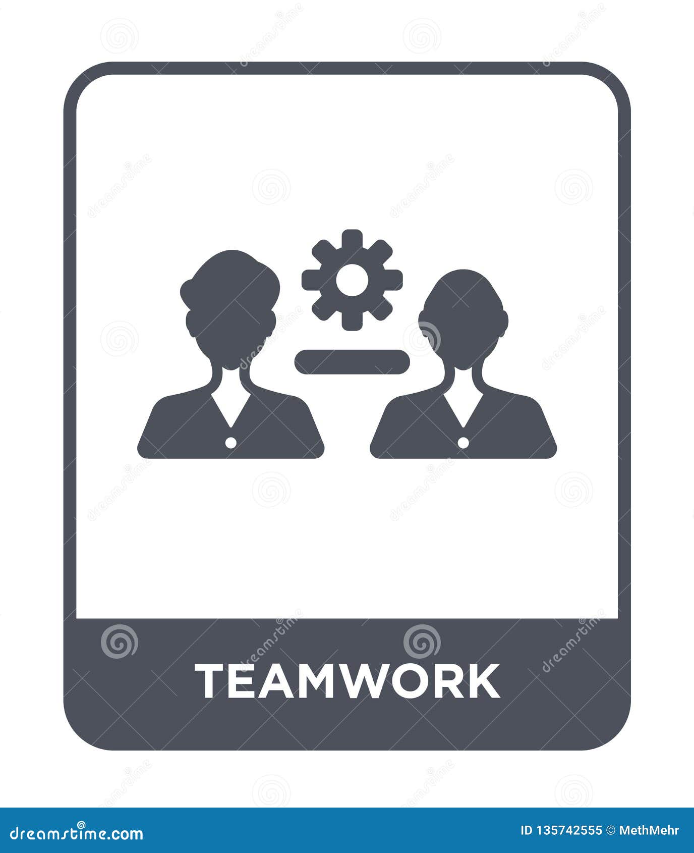 Teamwork Icon in Trendy Design Style. Teamwork Icon Isolated on White ...