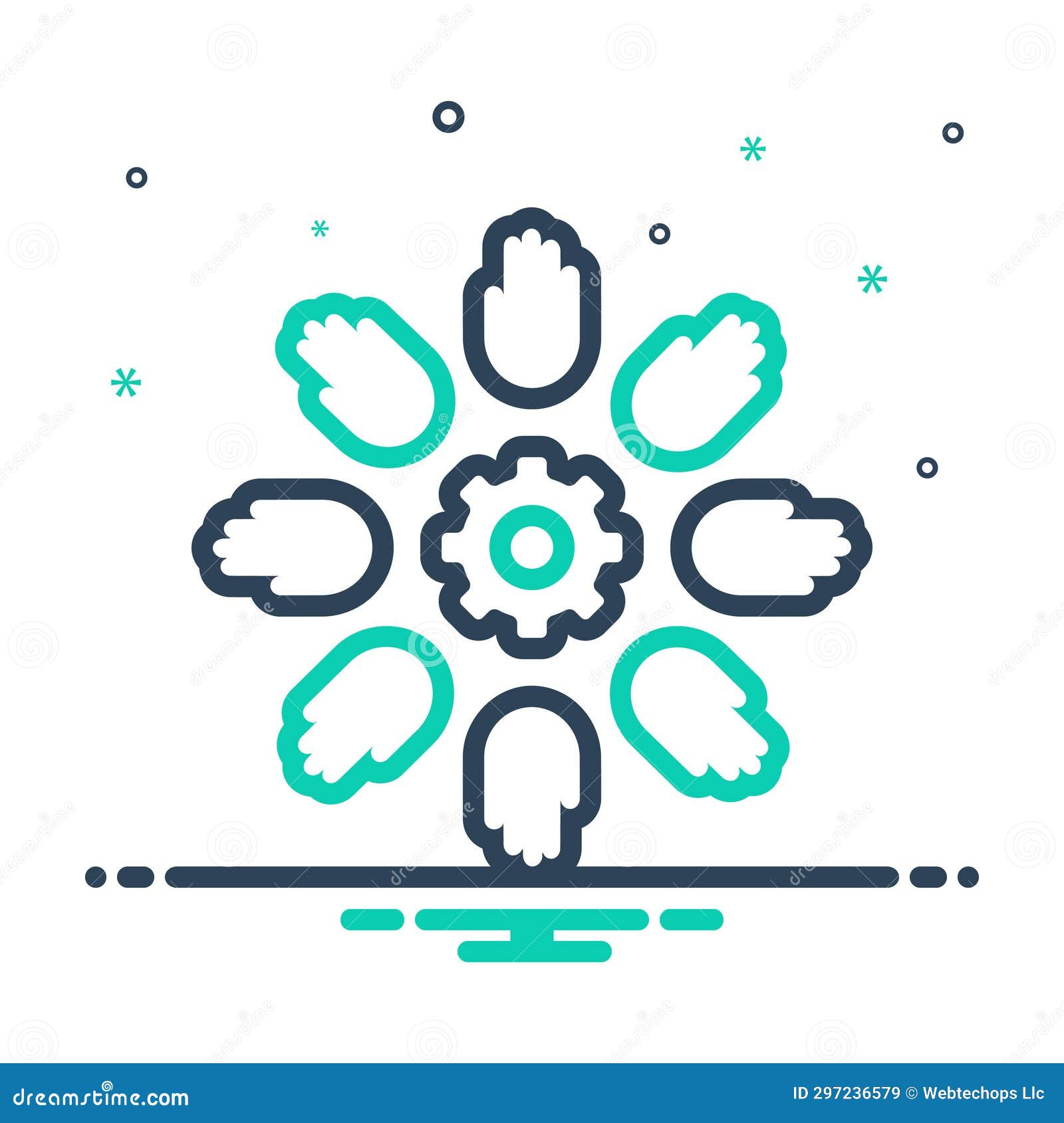 Mix Icon for Teamwork, Unity and Workforce Stock Illustration ...