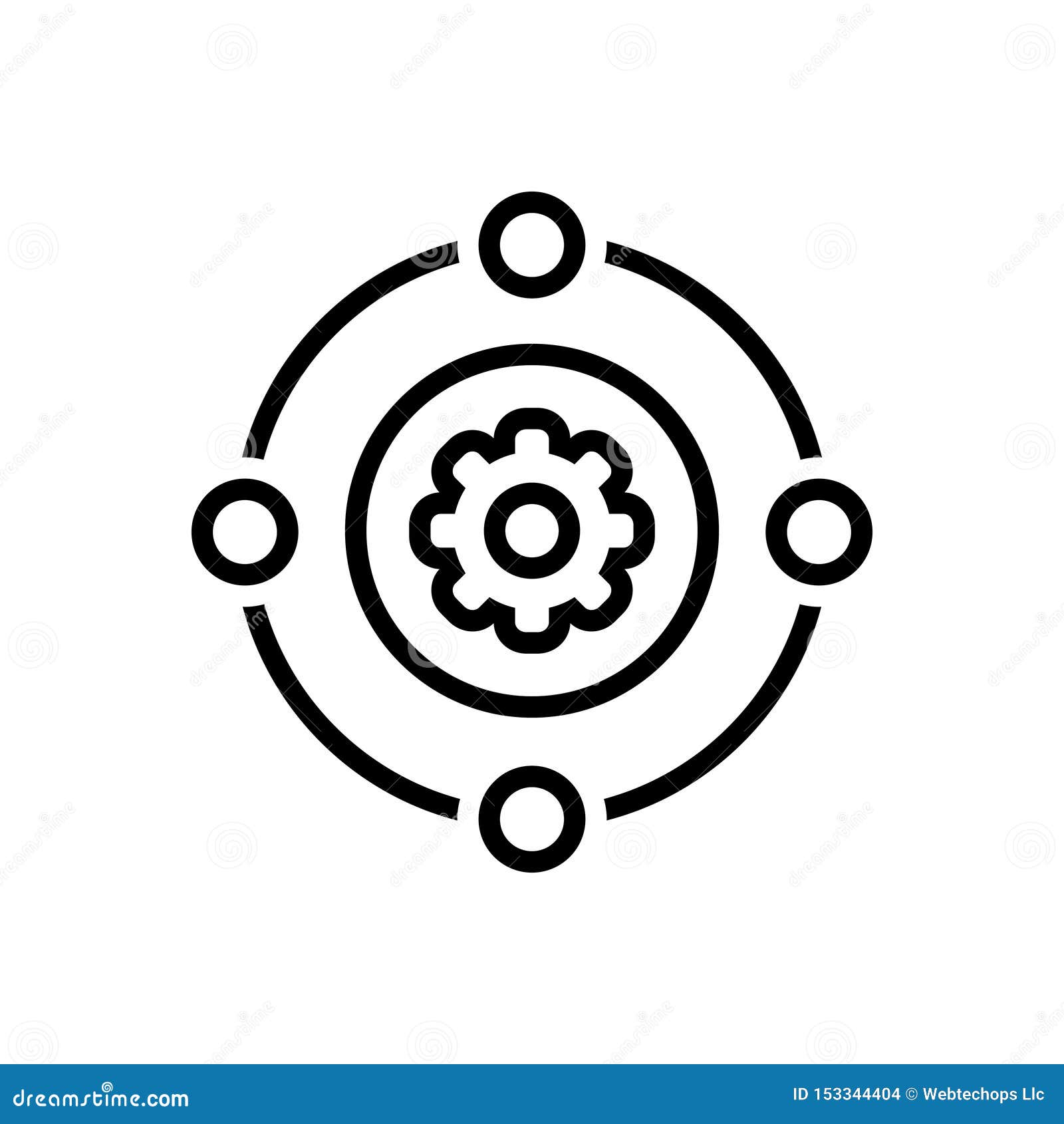 Black Line Icon for Teamwork, Workforce and Synergy Stock Vector ...