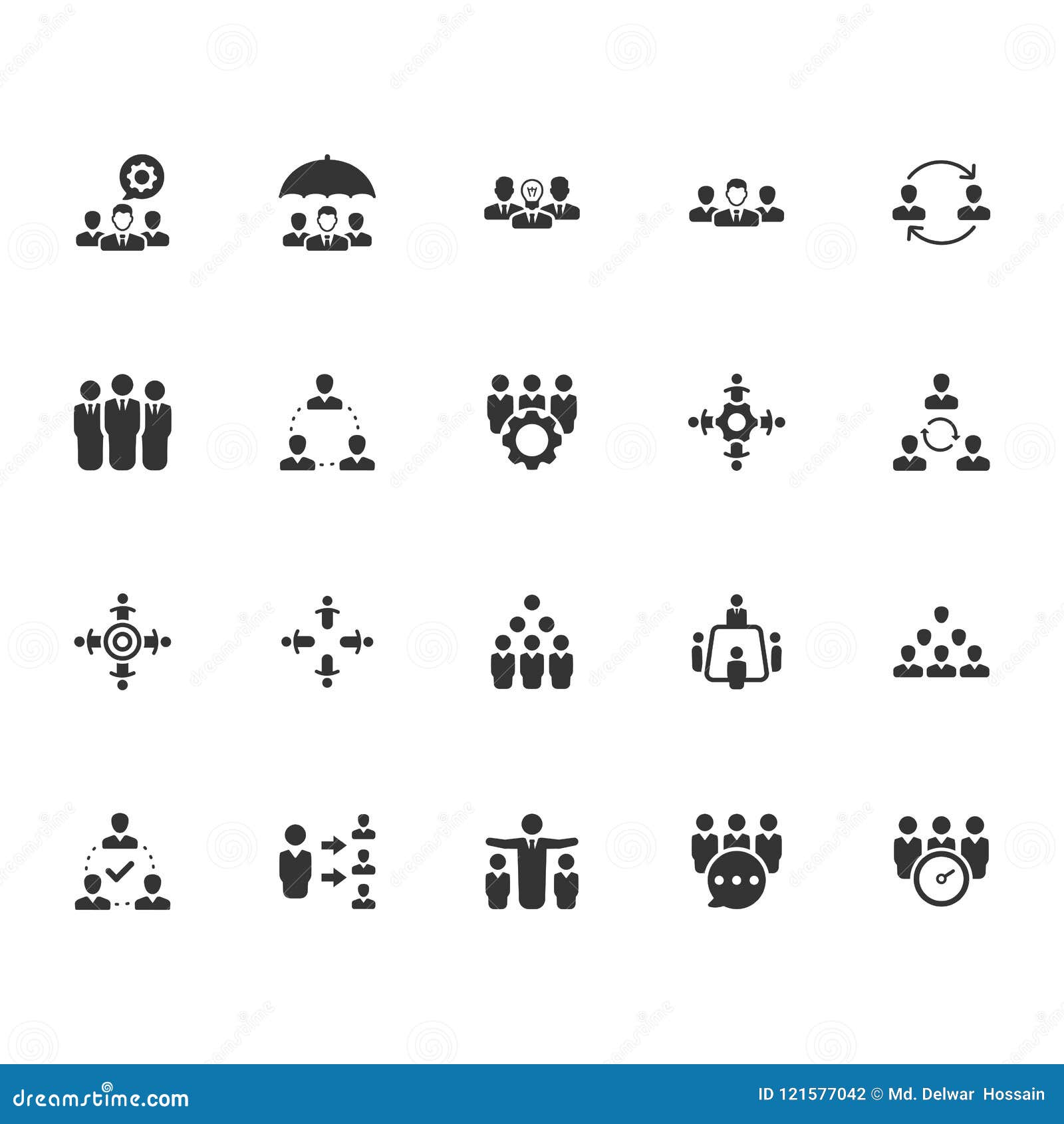 Teamwork Icons - Gray Version Stock Vector - Illustration of conference ...