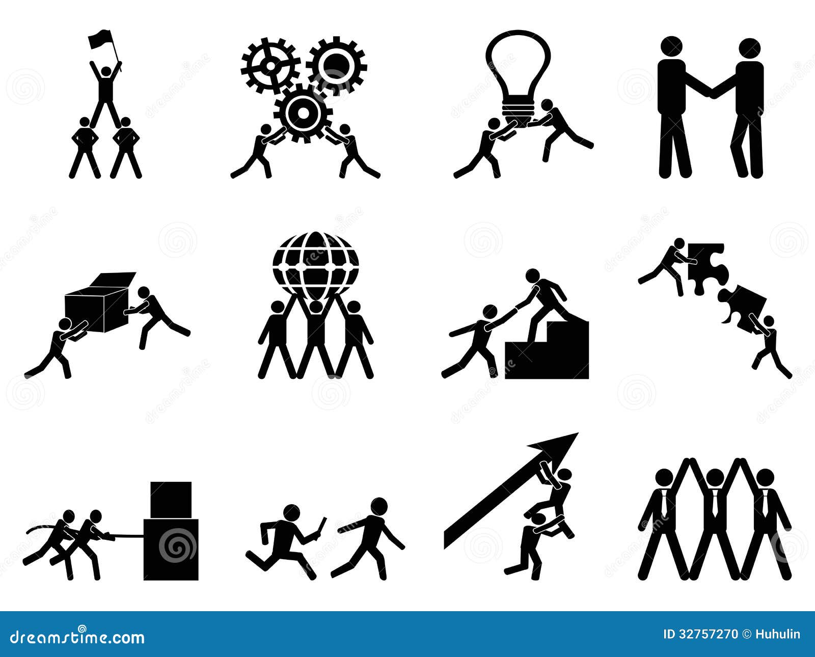 Teamwork Icons Set Stock Photo - Image: 32757270