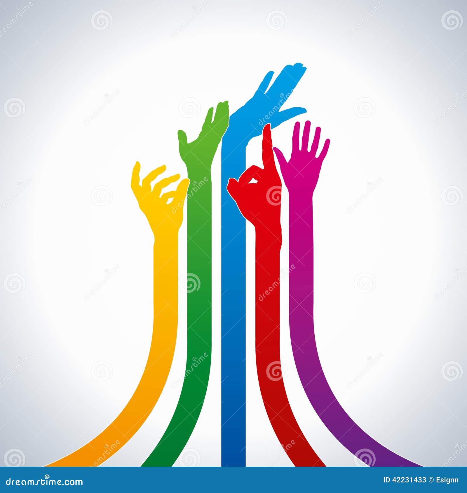 Teamwork Idea,colorful Hands Stock Vector - Illustration of give ...