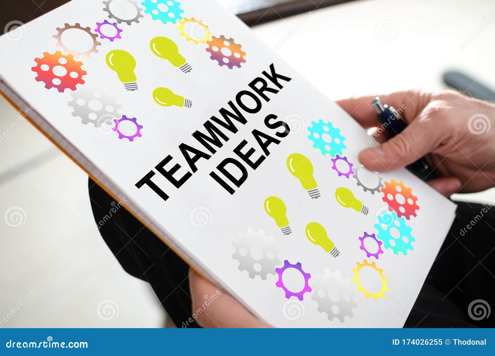 Teamwork Idea Concept on a Paper Stock Image - Image of hold ...