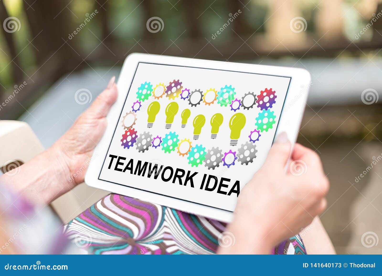 Teamwork Idea Concept on a Tablet Stock Image - Image of collaboration ...