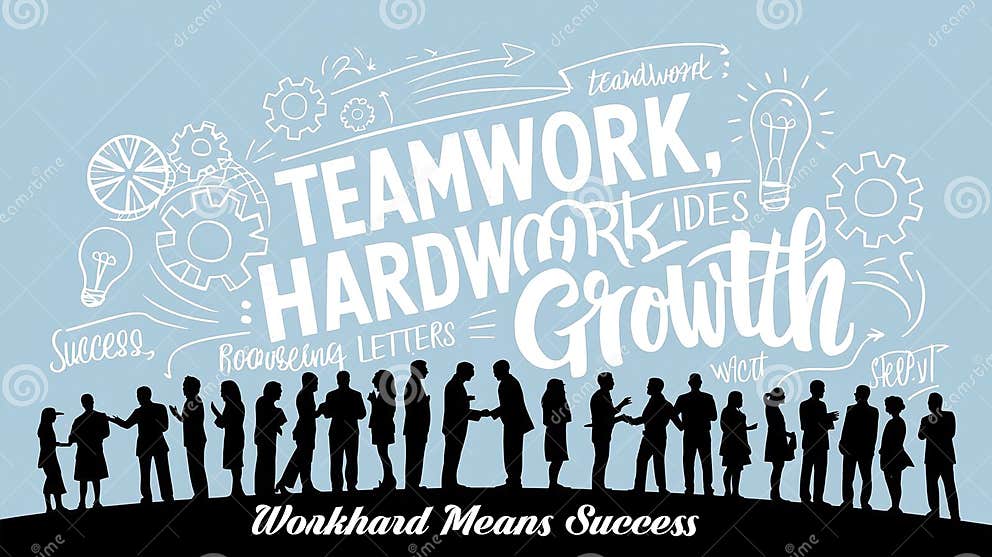 Teamwork Idea Sharing and Growth Visualization Stock Illustration ...